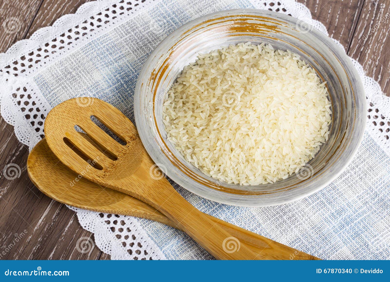 Handful of rice grains stock photo. Image of tablecloth - 67870340