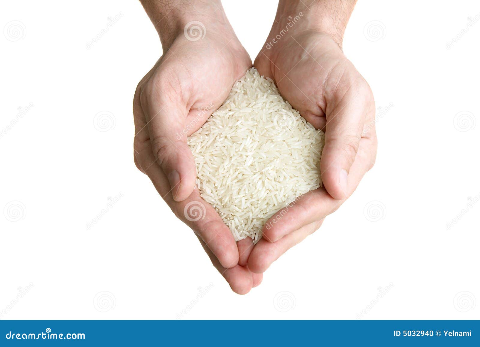 Handful of Rice Isolated with Stock Photo - Image of human, crumbly ...