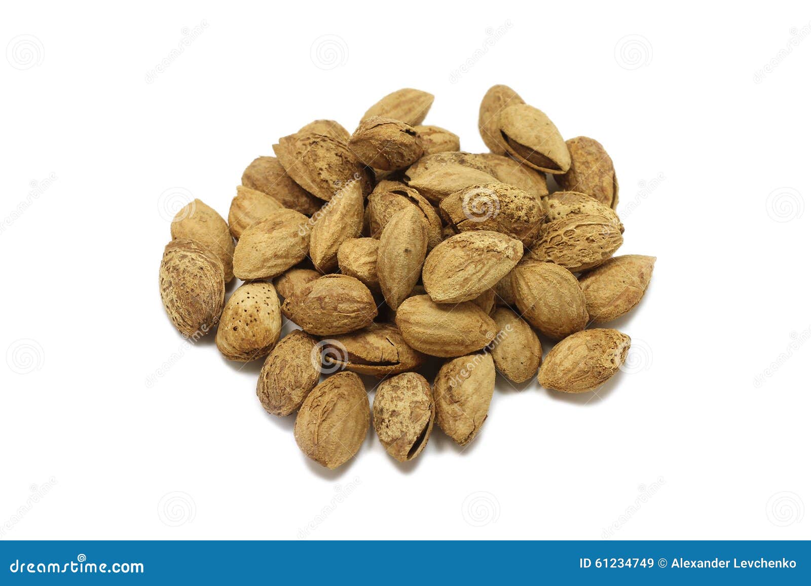 A Handful of Roasted Almonds Grains Stock Image - Image of almonds ...