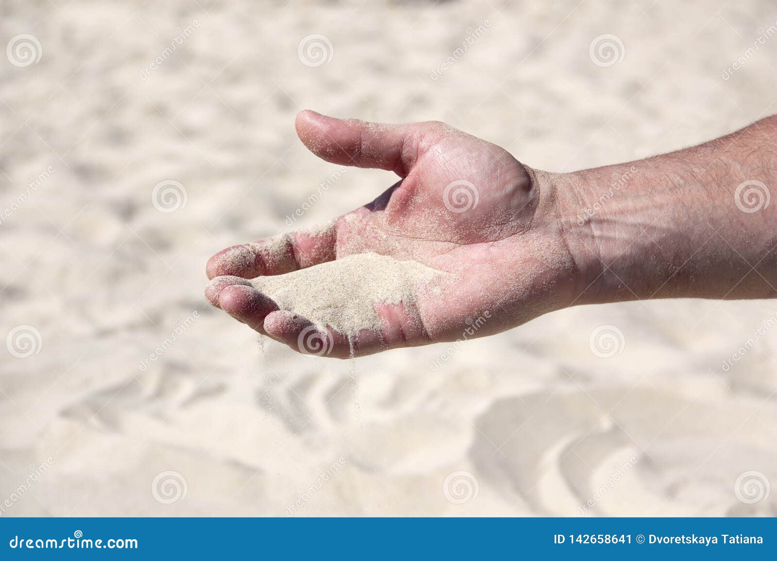A Handful of Sand in the Human Palm Stock Image - Image of failure ...