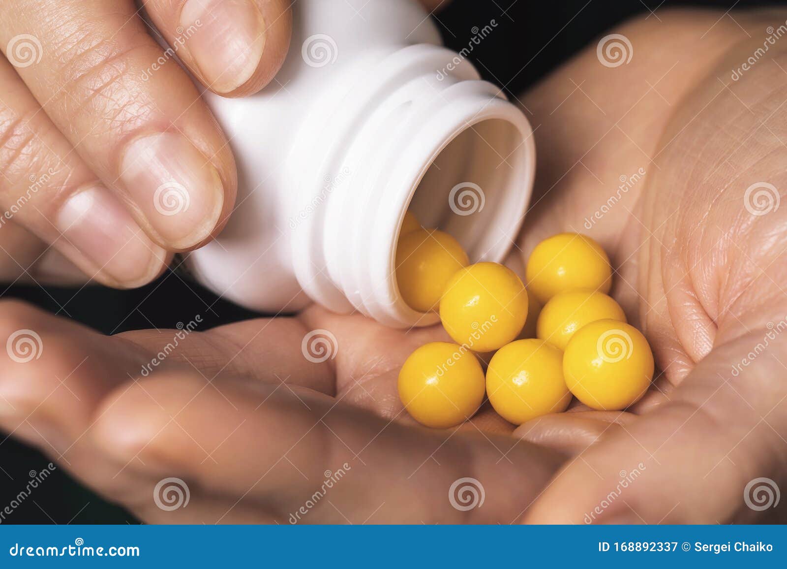 A Handful of Vitamins in the Hand Stock Image - Image of healthy, drug ...