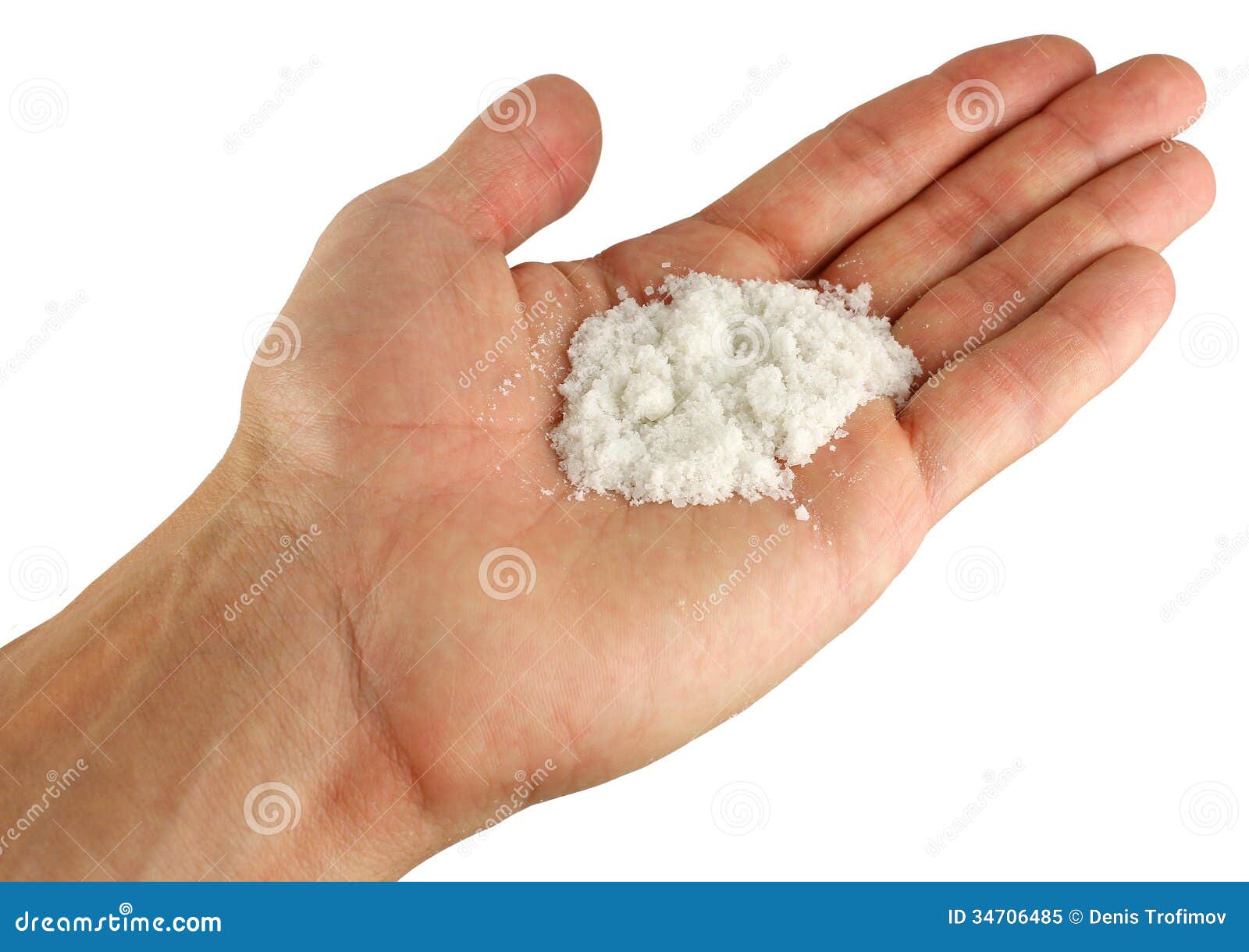 A Handful of White Powder in the Human Hand Stock Image - Image of ...