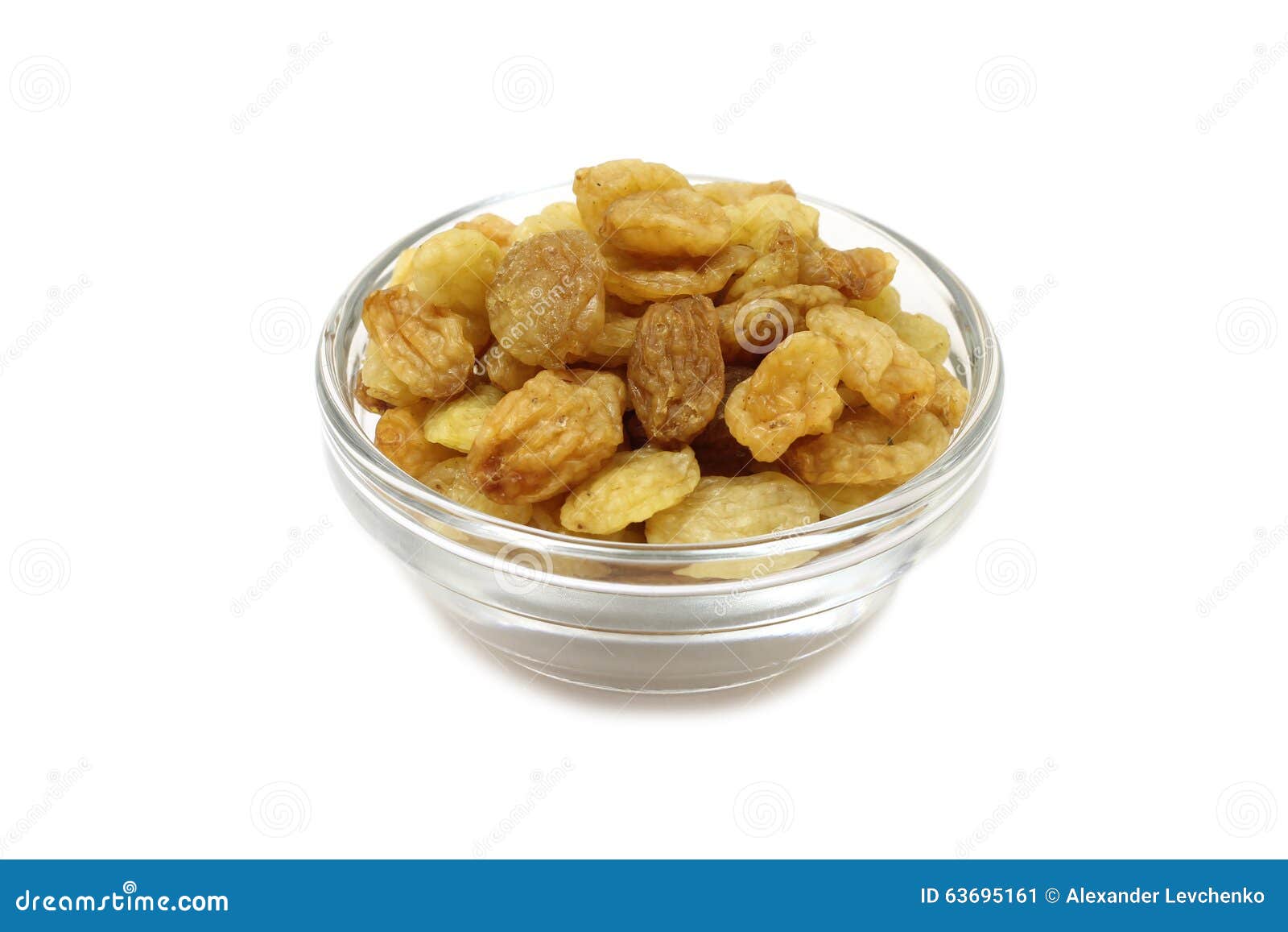 Handful of Yellow Raisins in a Glass Container Stock Image - Image of ...