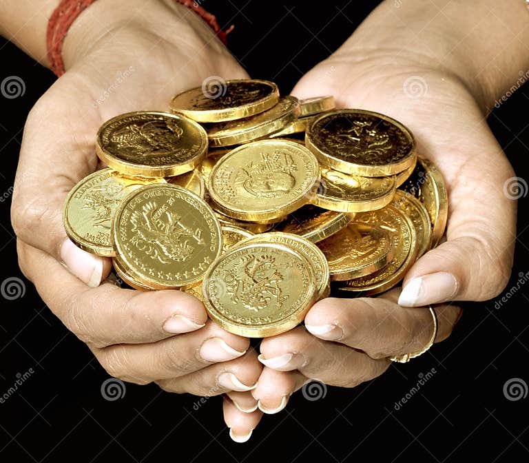 Handfull of gold stock image. Image of money, golden, cost - 8701861