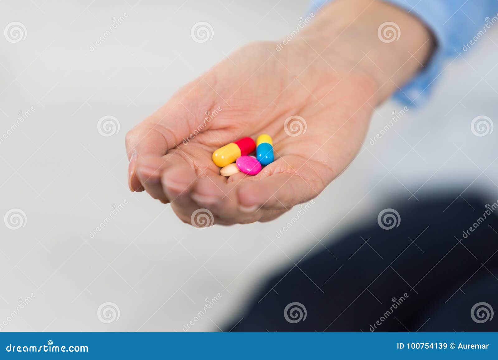 Handfull Medicine Help with Cure Stock Image - Image of spilling ...