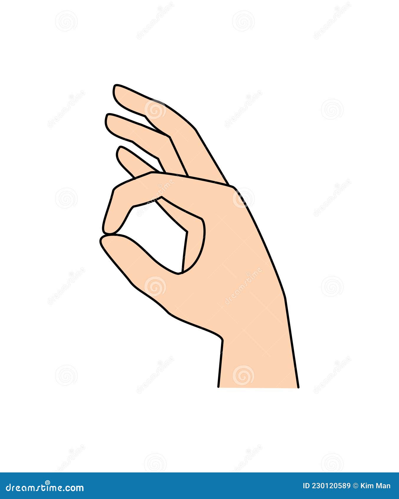 Handgeste Ich Ok. Handzeichen Vektor Abbildung - Illustration von ...