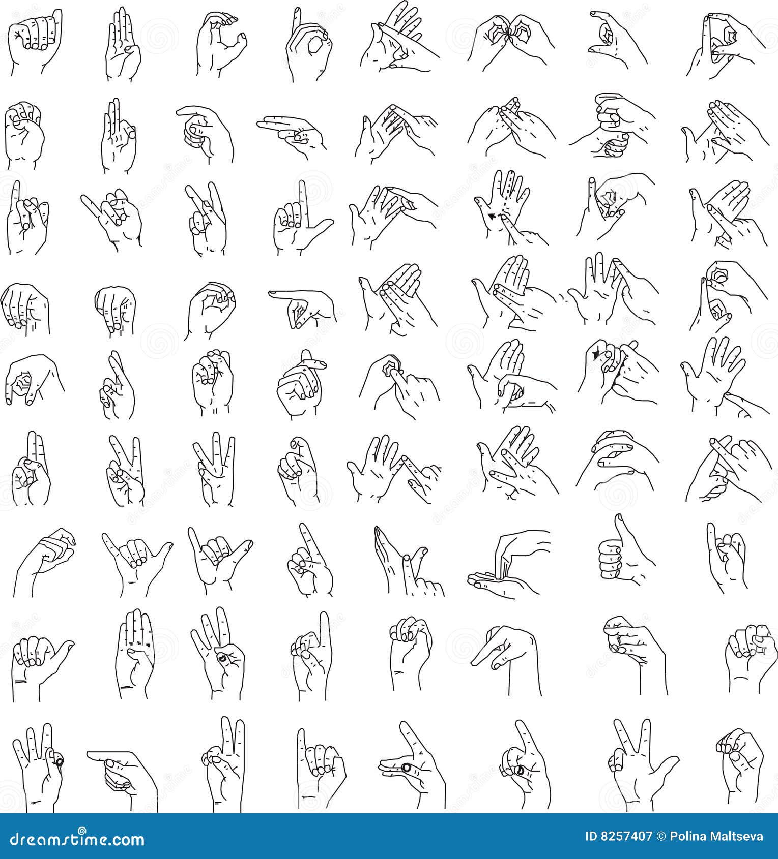 Handzeichen stock abbildung. Illustration von begrifflich - 8257407