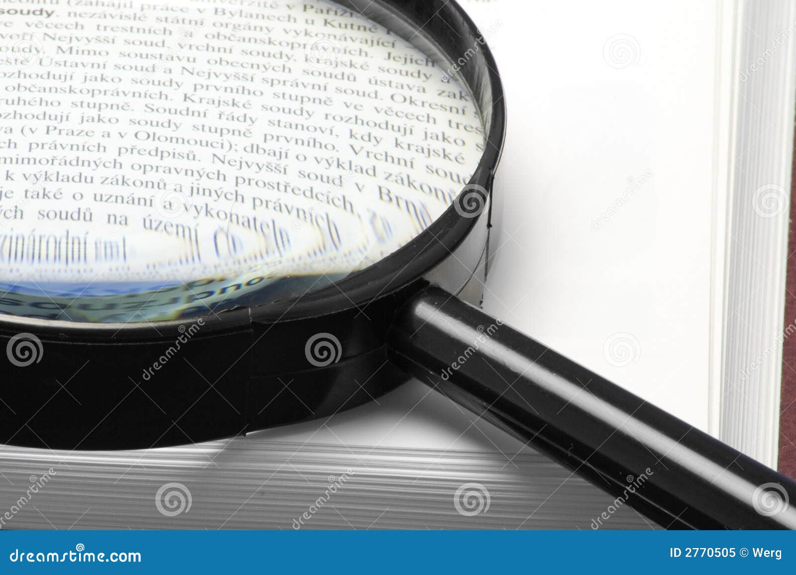 Handglass on a book stock image. Image of magnifying, magnifier - 2770505