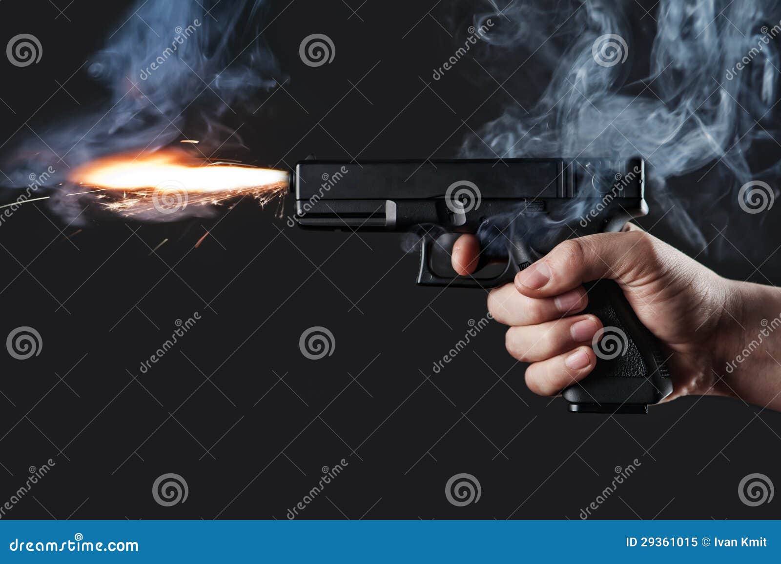 Handgun stock image. Image of glock, exploding, smoking - 29361015