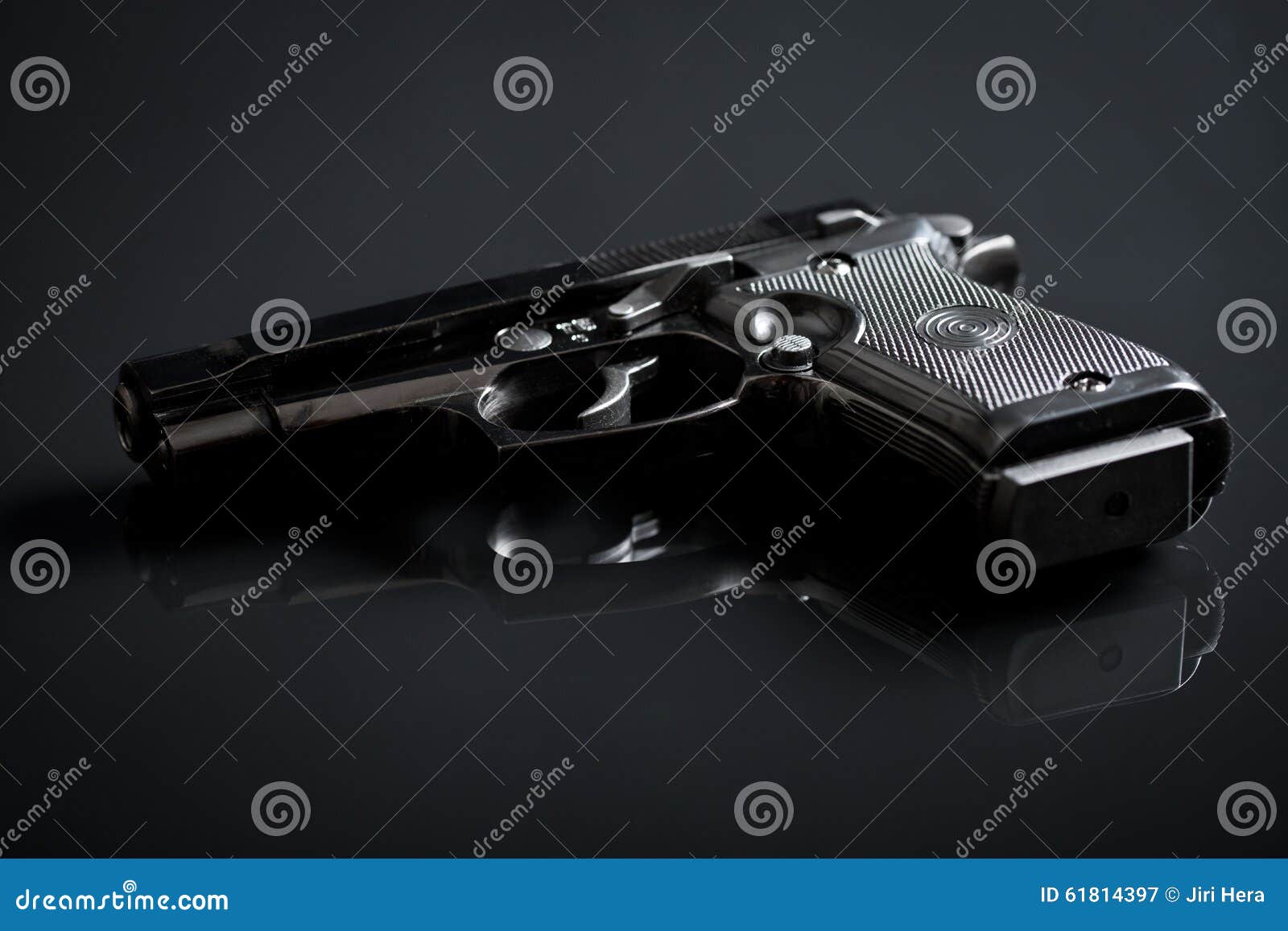 Handgun on Black Background Stock Image - Image of pistol, metal: 61814397