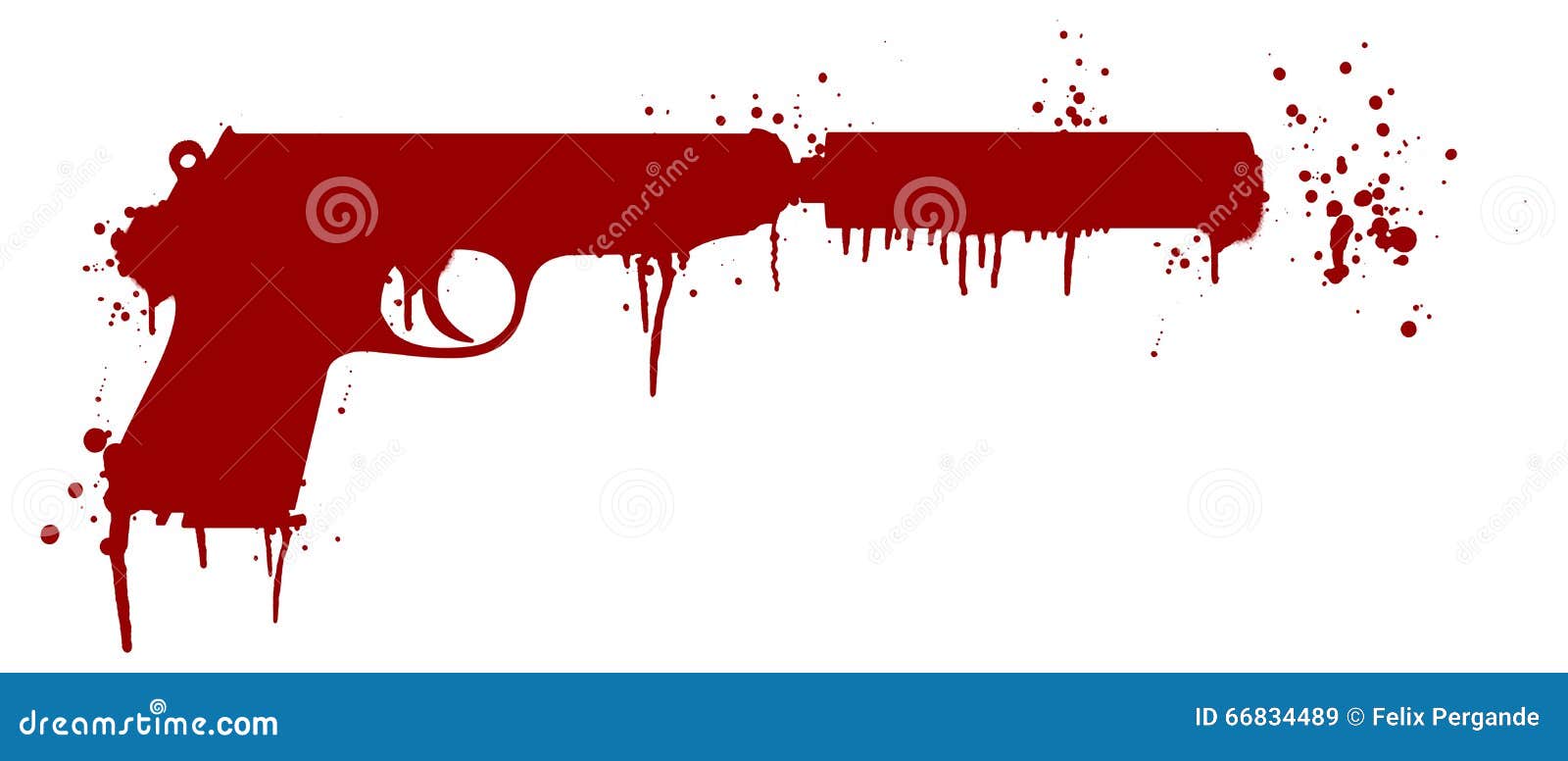 Handgun with blood stock illustration. Illustration of aggression ...