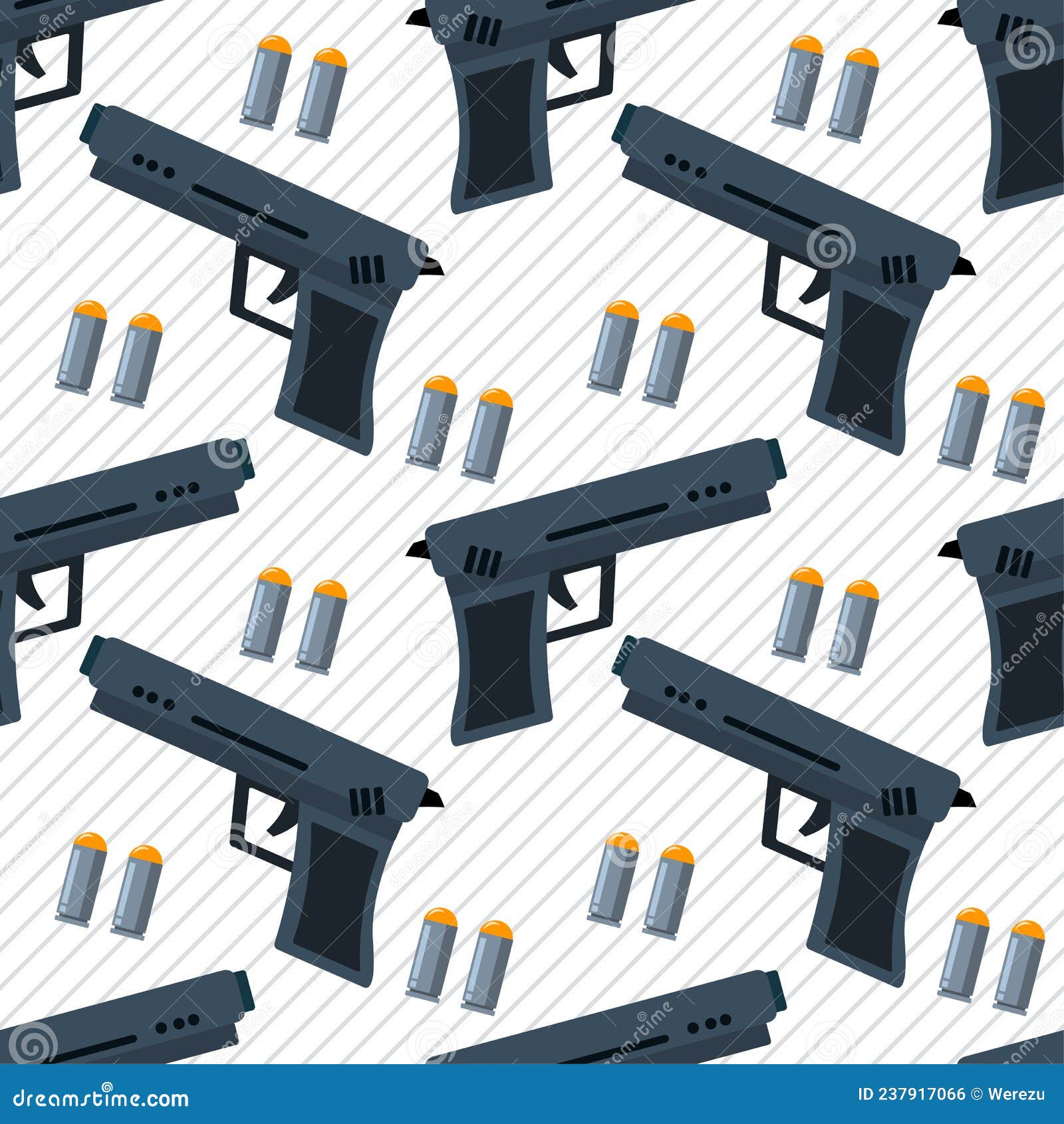 Handgun with Bullet Seamless Pattern Vector Illustration Stock ...