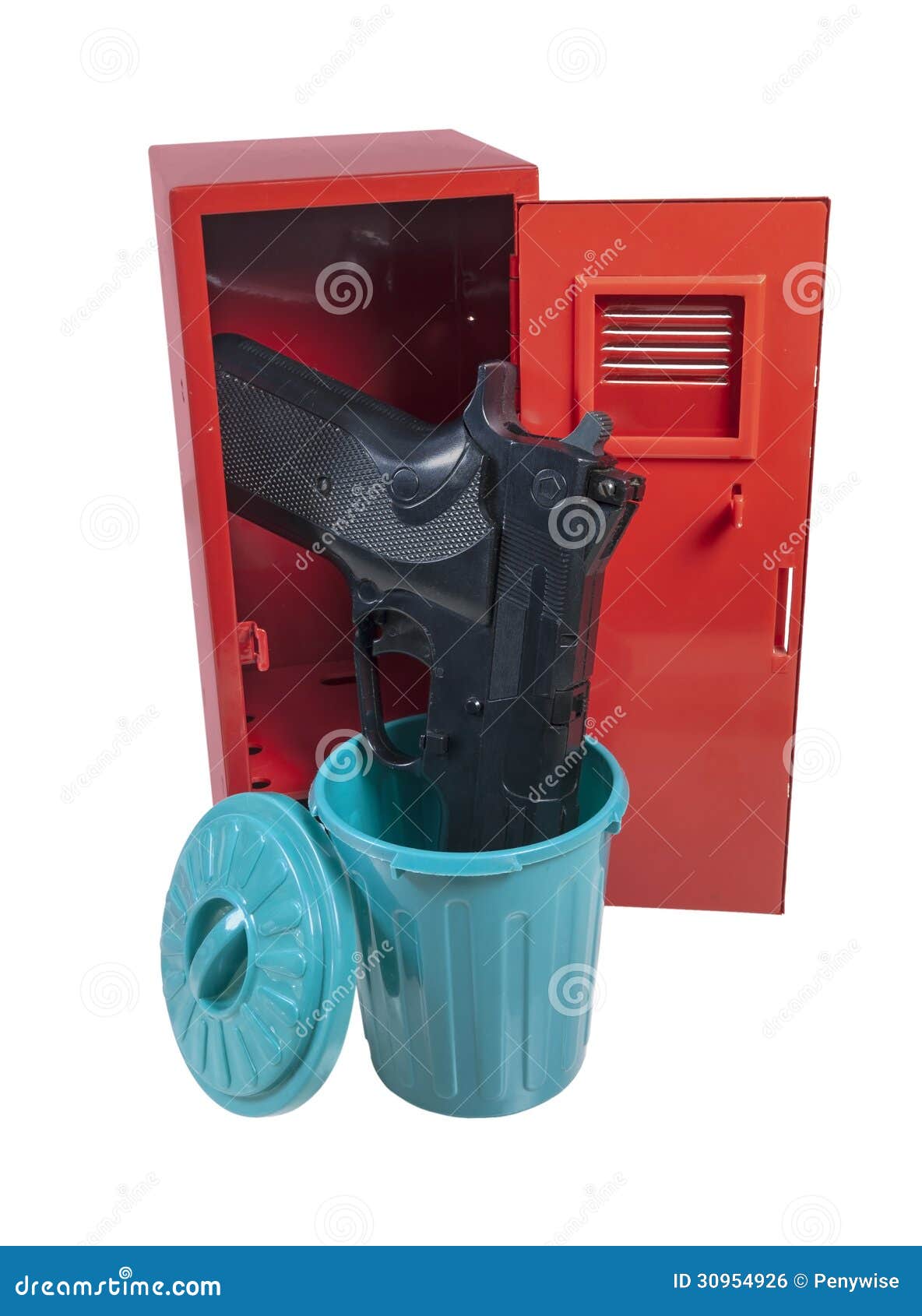 Handgun in Locker Being Thrown Away Stock Photo - Image of metal, hand ...