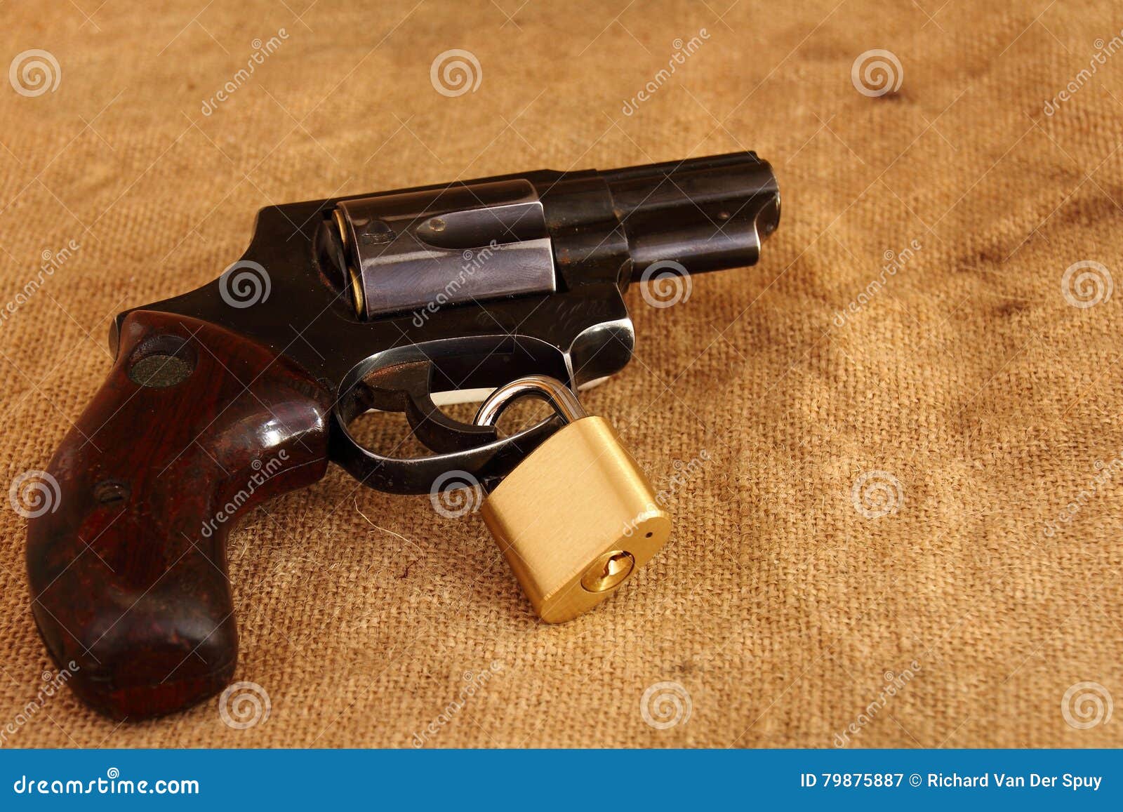 A Handgun with a Log Around the Trigger Stock Image - Image of revolver ...