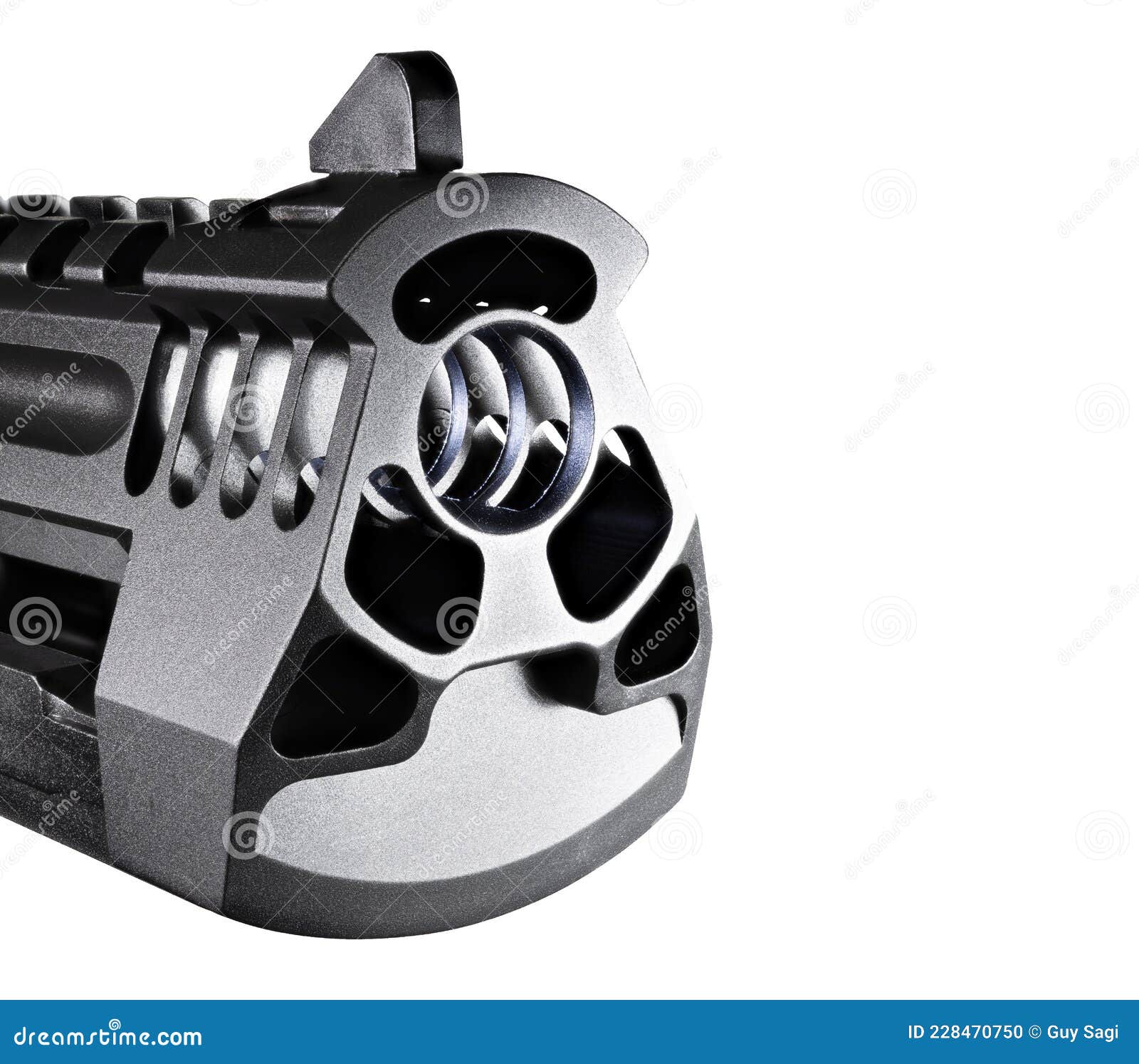 Handgun muzzle on white stock photo. Image of isolated - 228470750