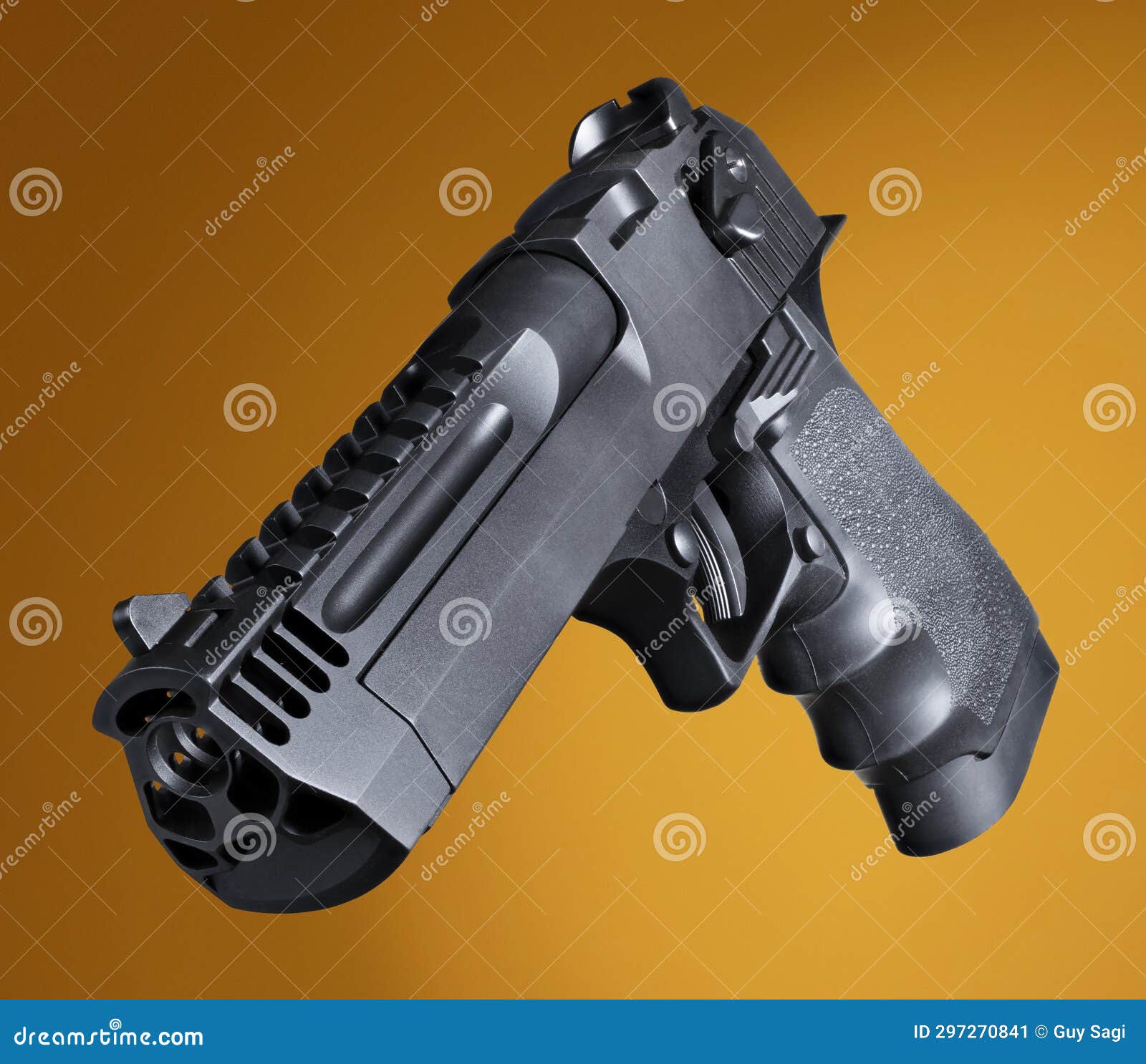 Handgun on an Orange Background Stock Image - Image of handgun, viewer ...