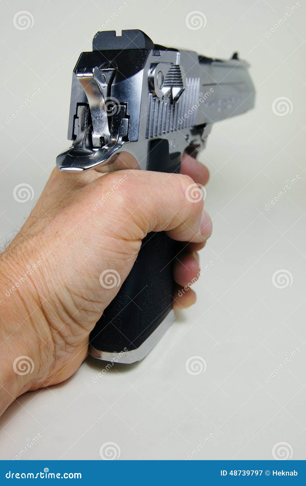 Handgun stock image. Image of hand, pistol, black, sights - 48739797