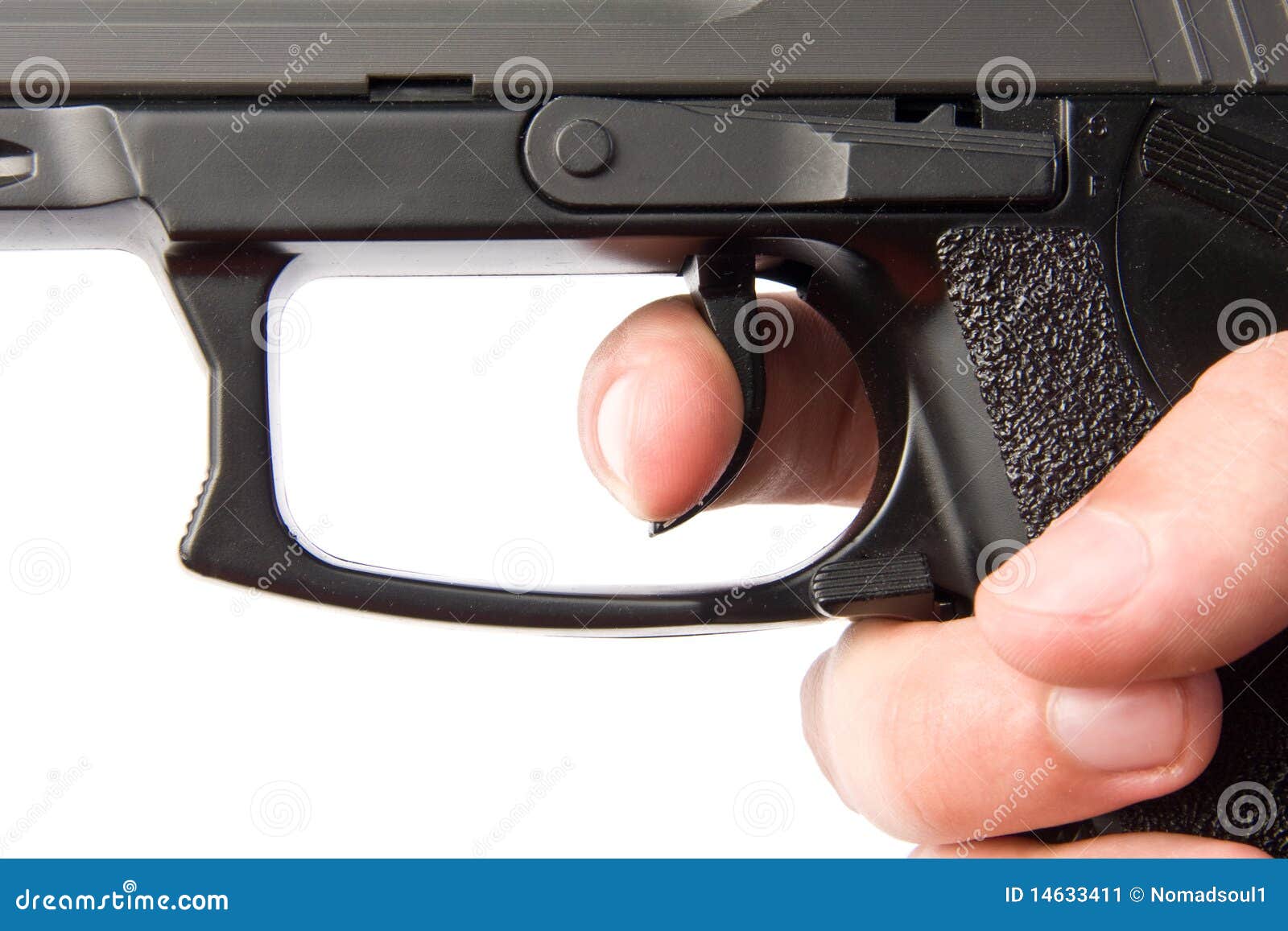 Handgun trigger stock image. Image of adult, black, hand - 14633411
