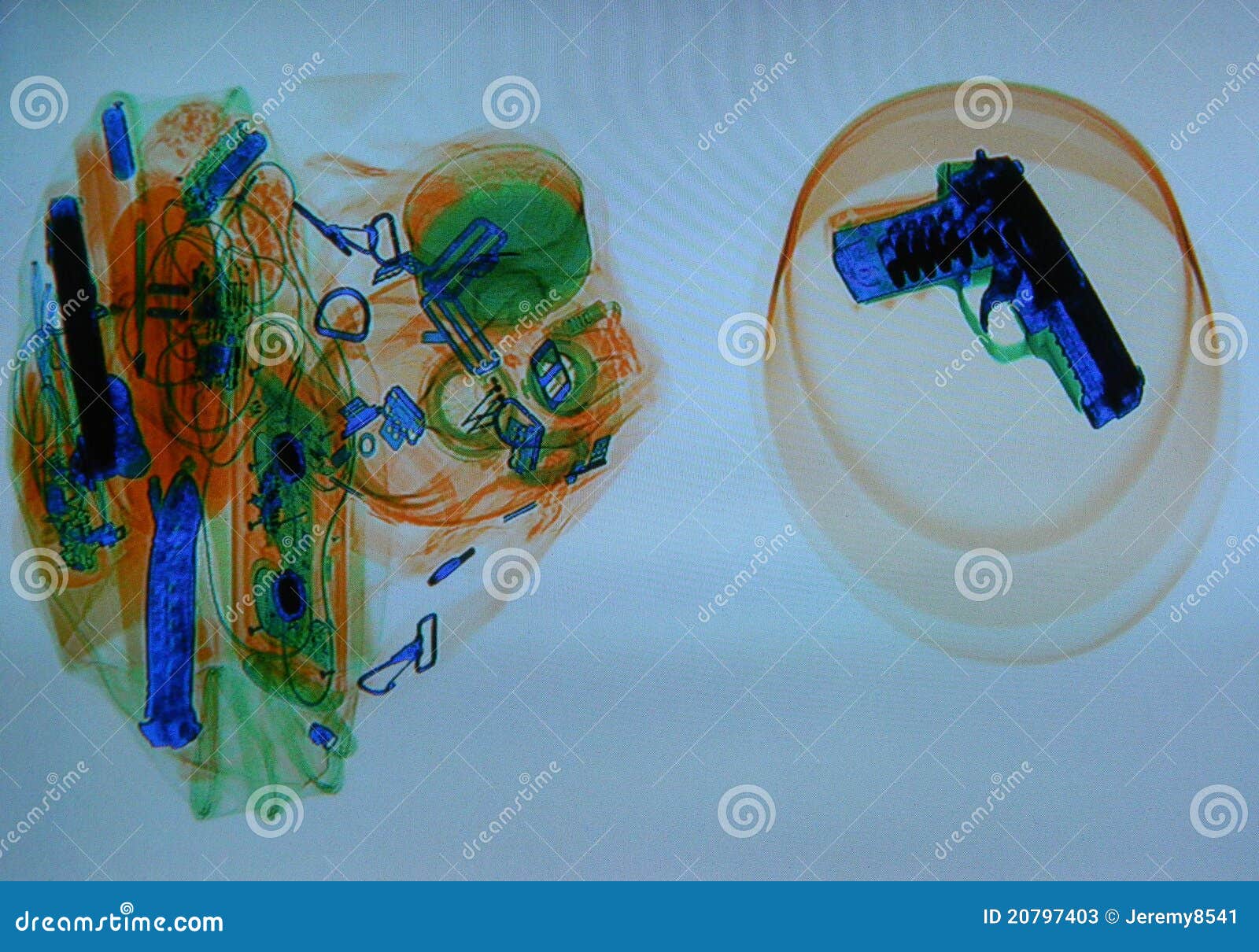 Handgun On X-ray Screen Stock Photos - Image: 20797403