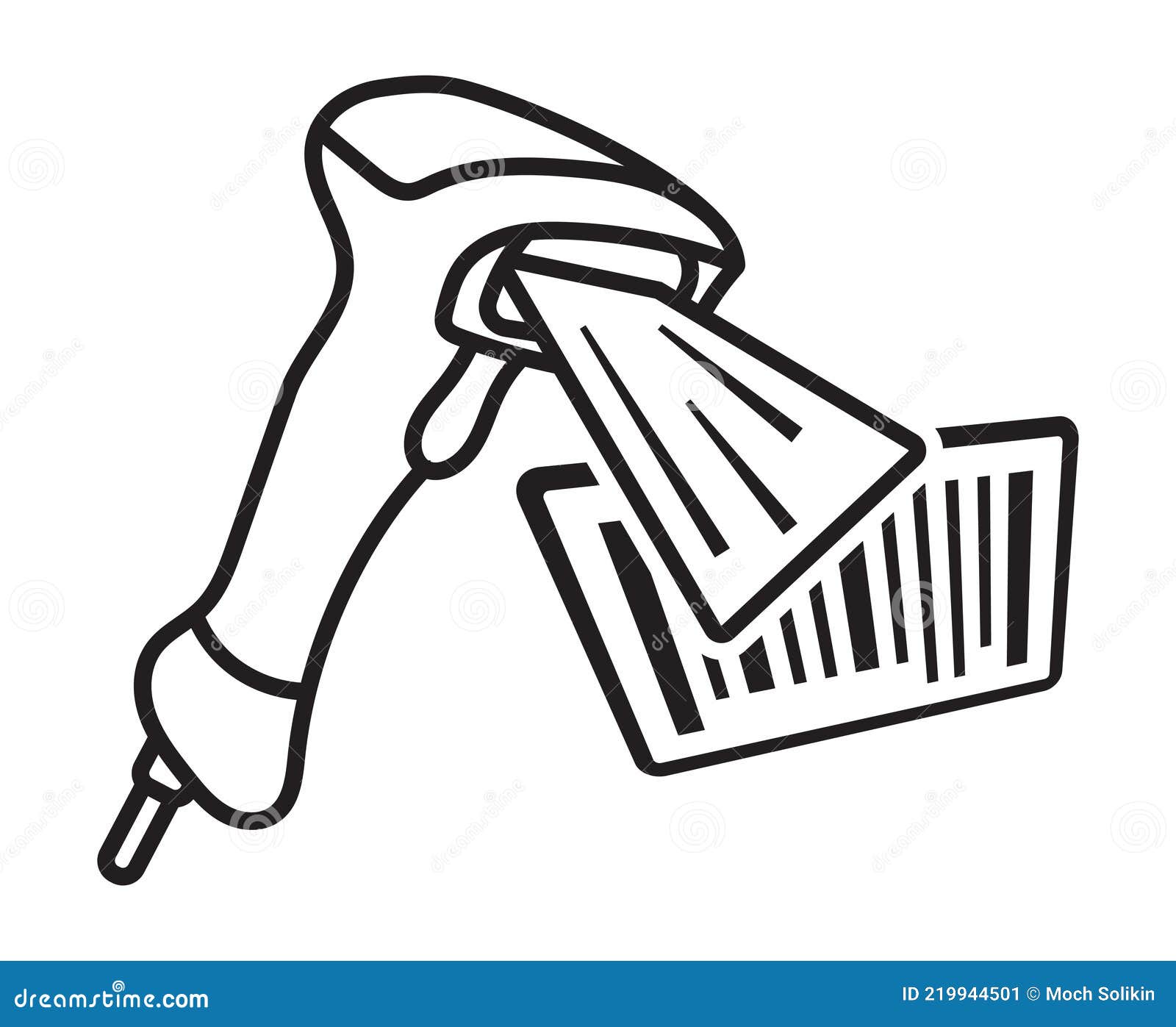 3D Handheld Scanner Hand Drawn Outline Doodle Icon. Cartoon Vector ...
