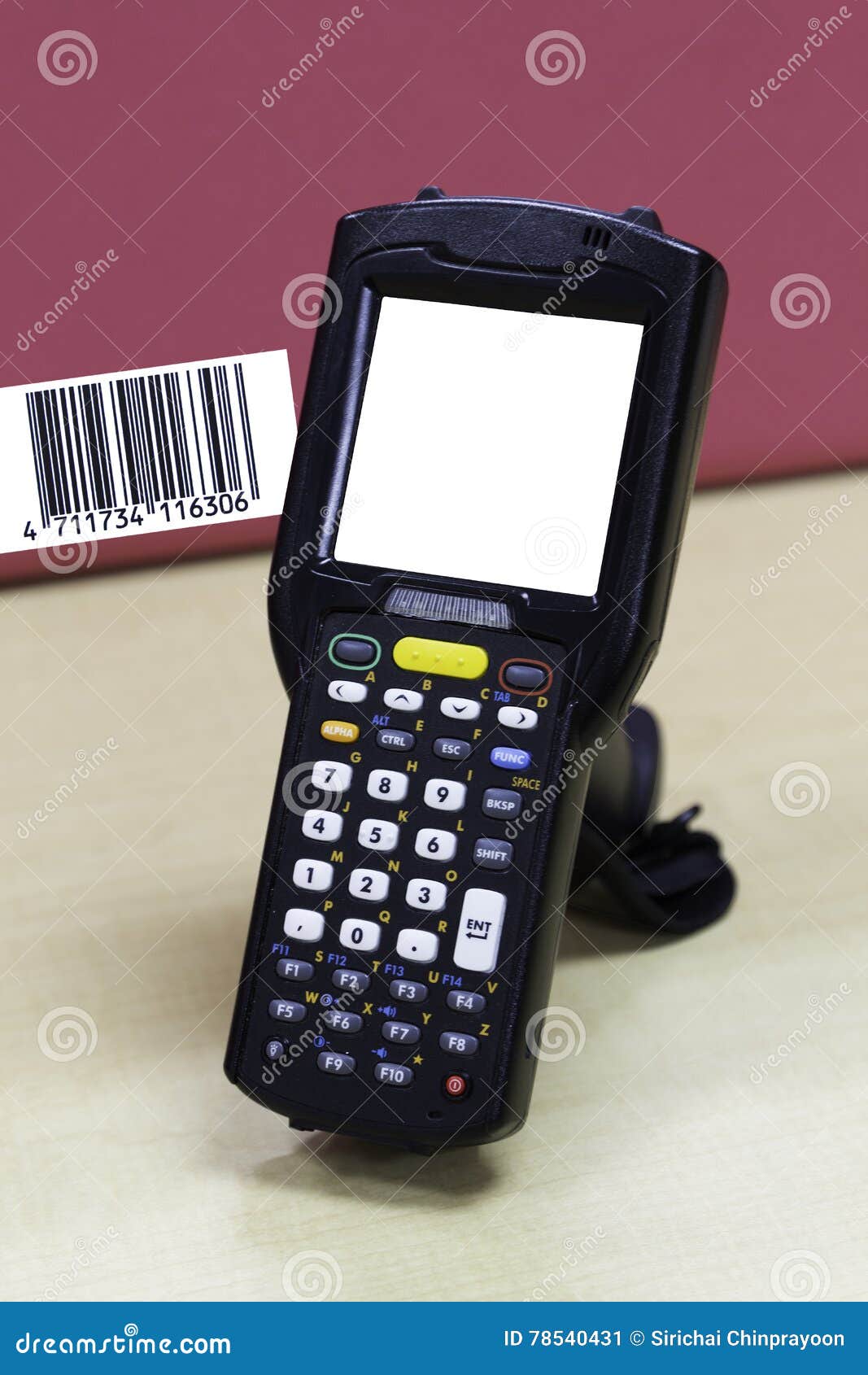 Handheld Barcode Scanner Reader with Blank Screen Stock Image - Image ...