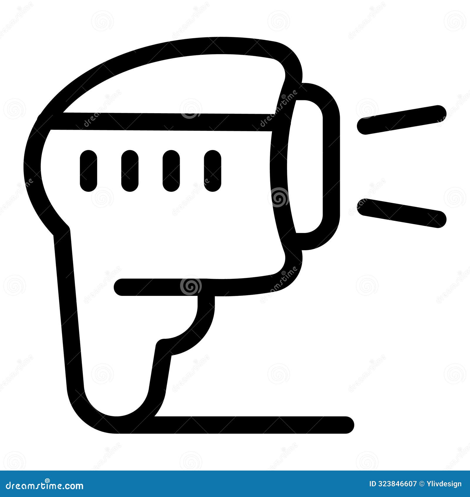 Handheld Barcode Scanner Scanning with Light Beam Stock Illustration ...