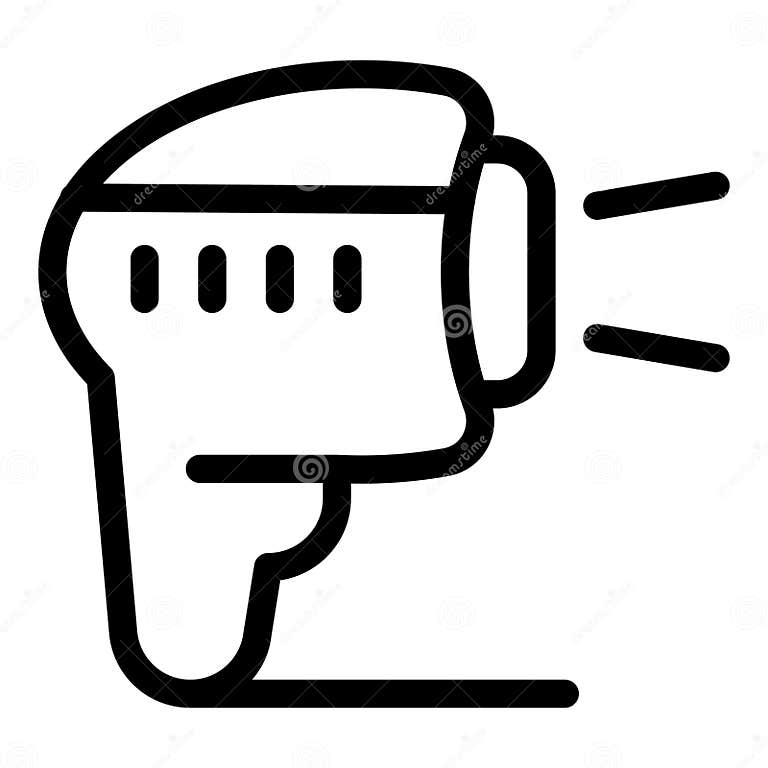 Handheld Barcode Scanner Scanning with Light Beam Stock Illustration ...