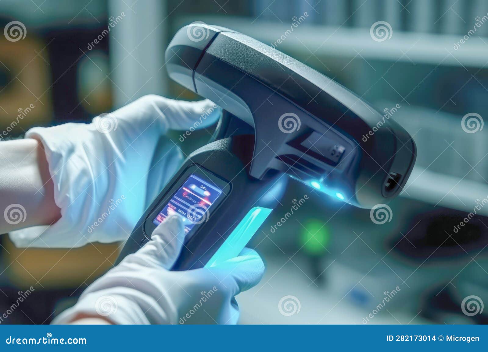 Handheld Barcode Scanner Used To Track and Register Biological Samples ...