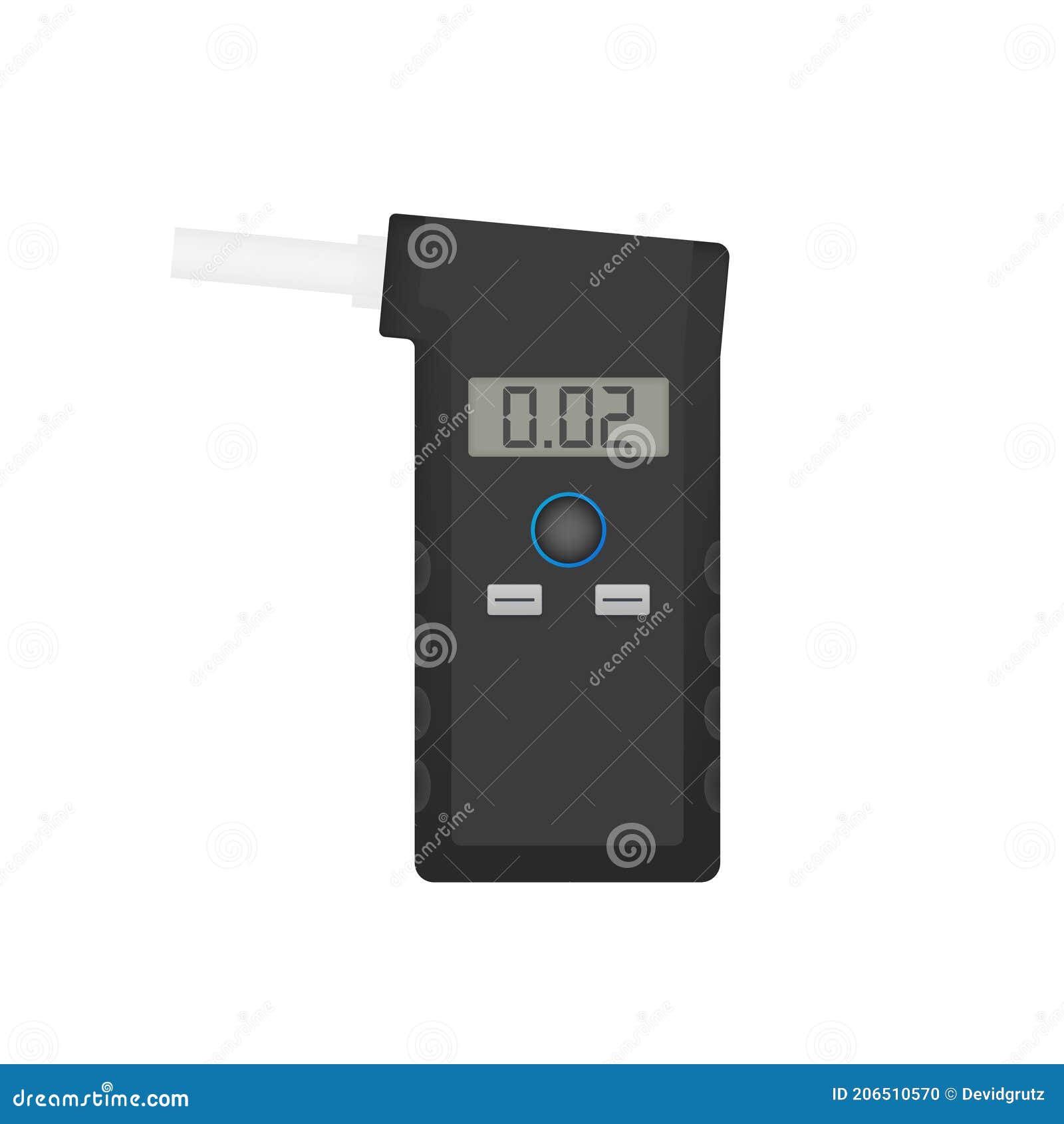 Handheld Breath Alcohol Tester Analyzer Electronic Device. Vector Stock ...