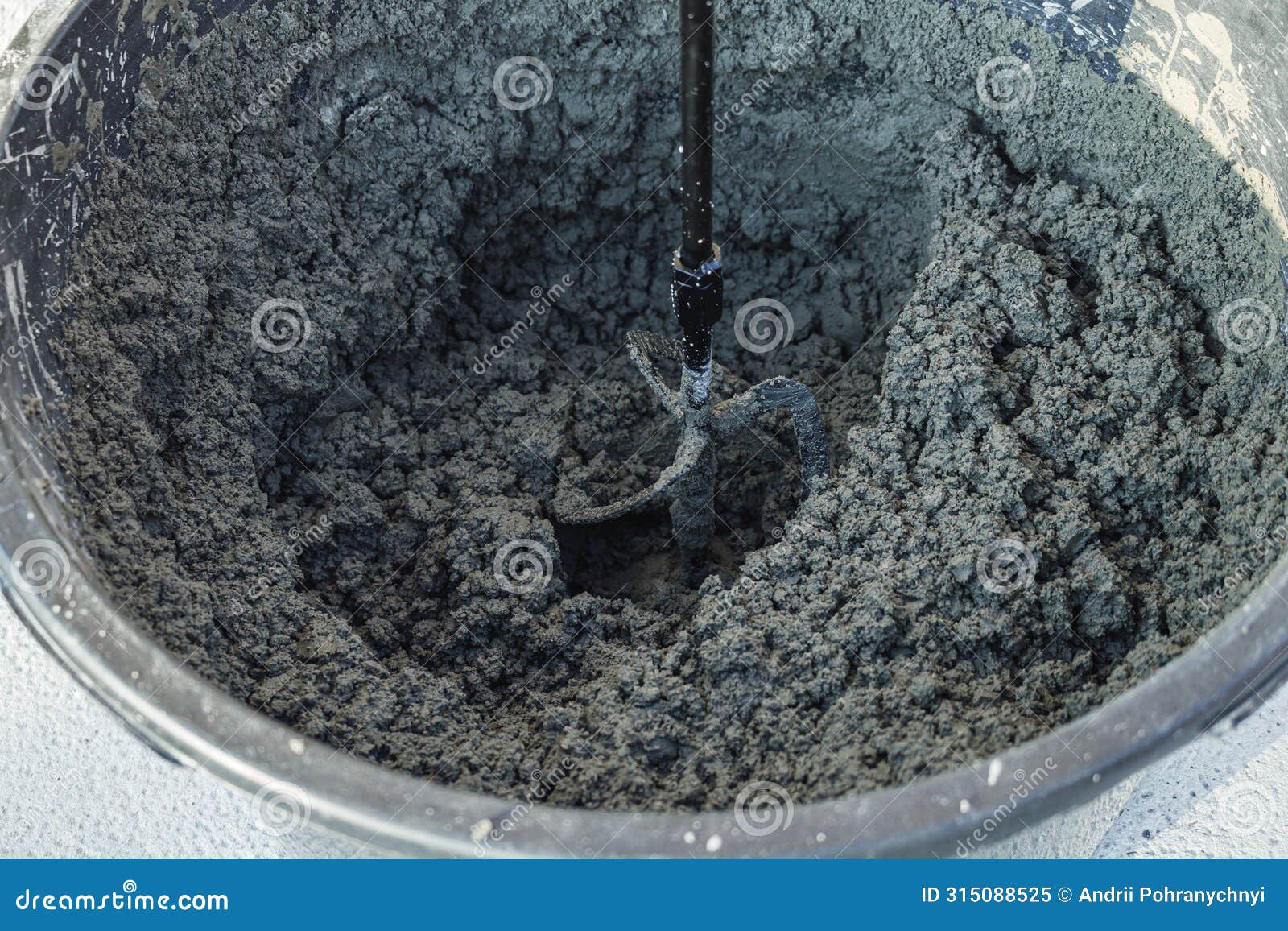 Handheld Electric Concrete Mixer on Construction Site Stock Image ...