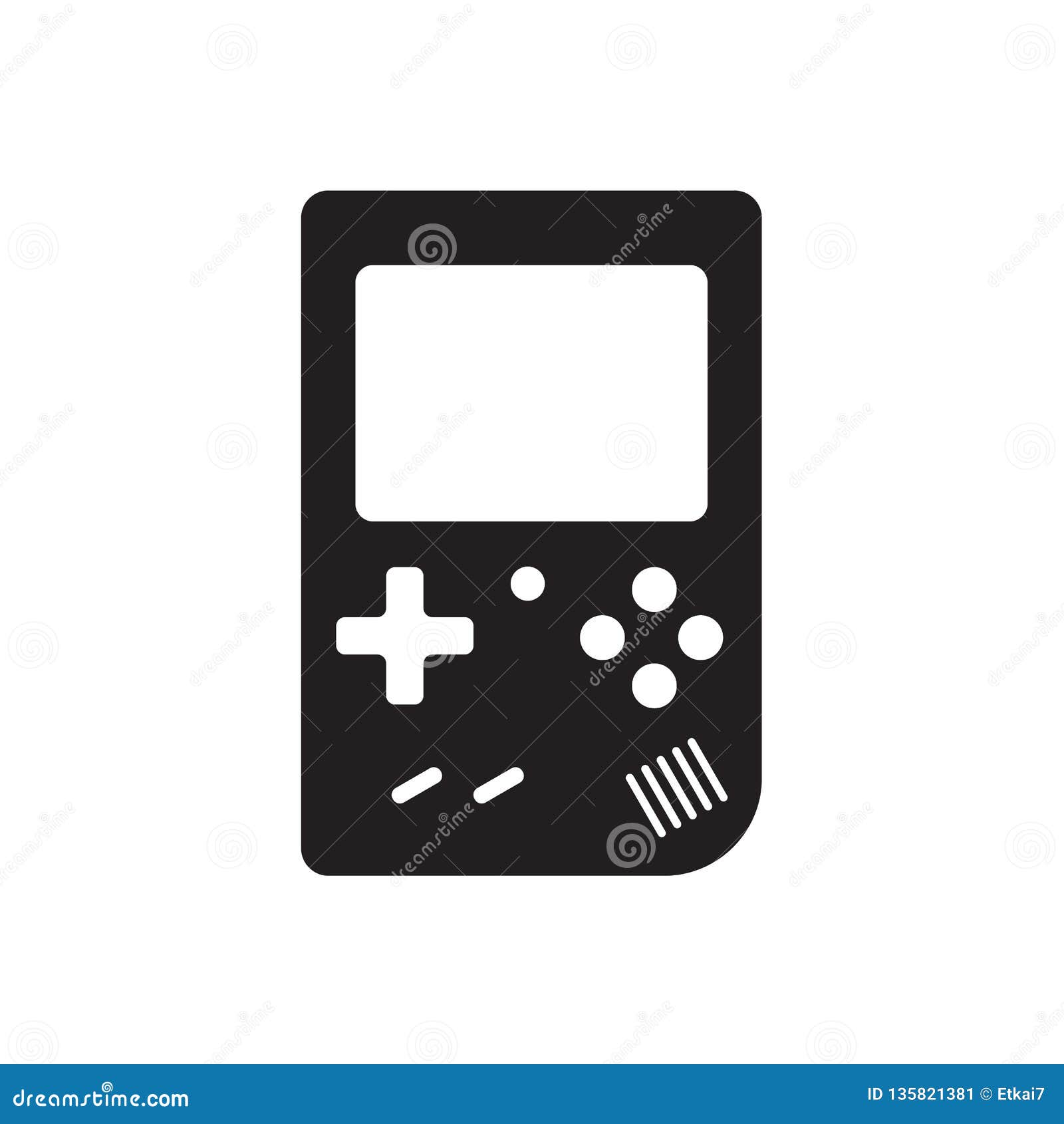 Handheld Game Console Black Icon Vector Design Illustration Stock ...