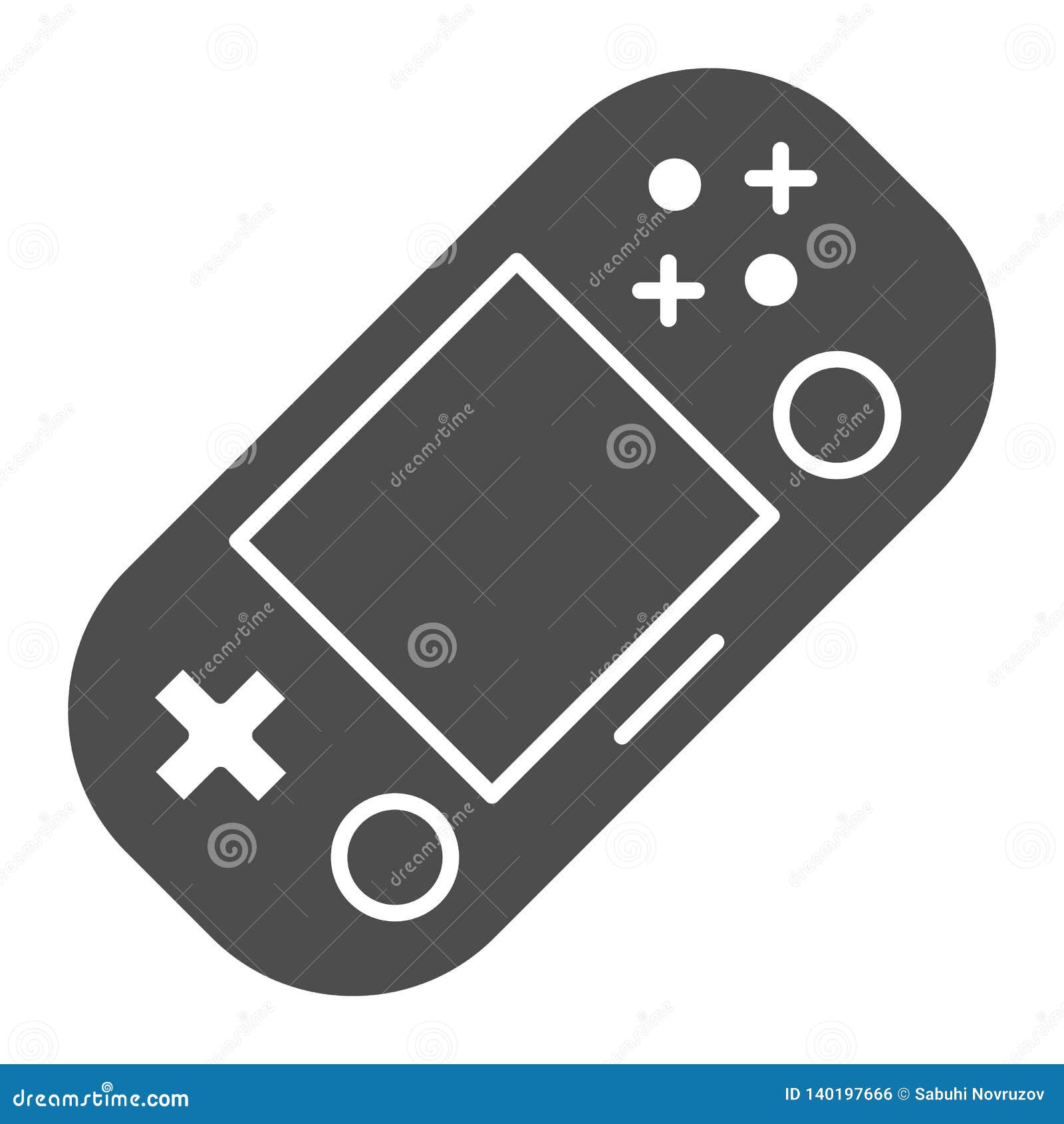 Handheld Game Console Solid Icon. Portable Game Pad Vector Illustration ...