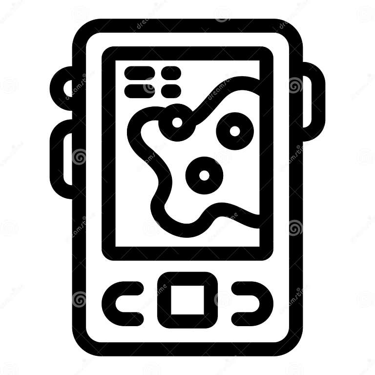 Handheld Gps Device Displaying Topographic Map with Waypoints for ...