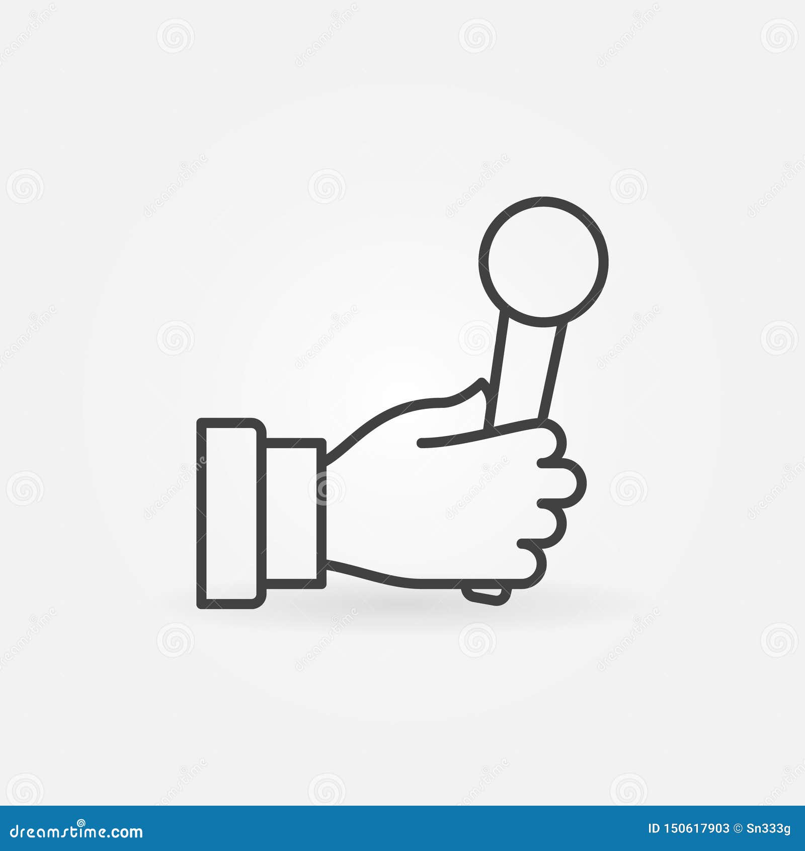 Handheld Interview Microphone in Hand Vector Linear Icon Stock Vector ...