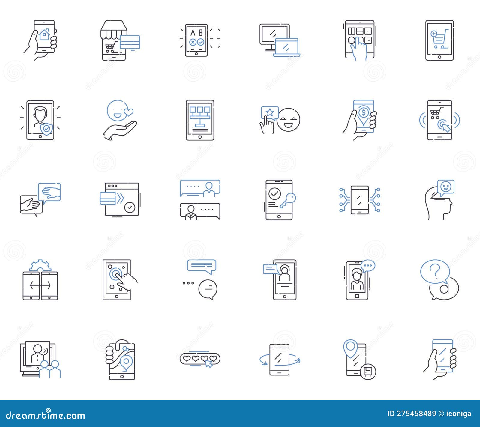 Handheld Line Icons Collection. Portable, Compact, Mobile, Convenient ...