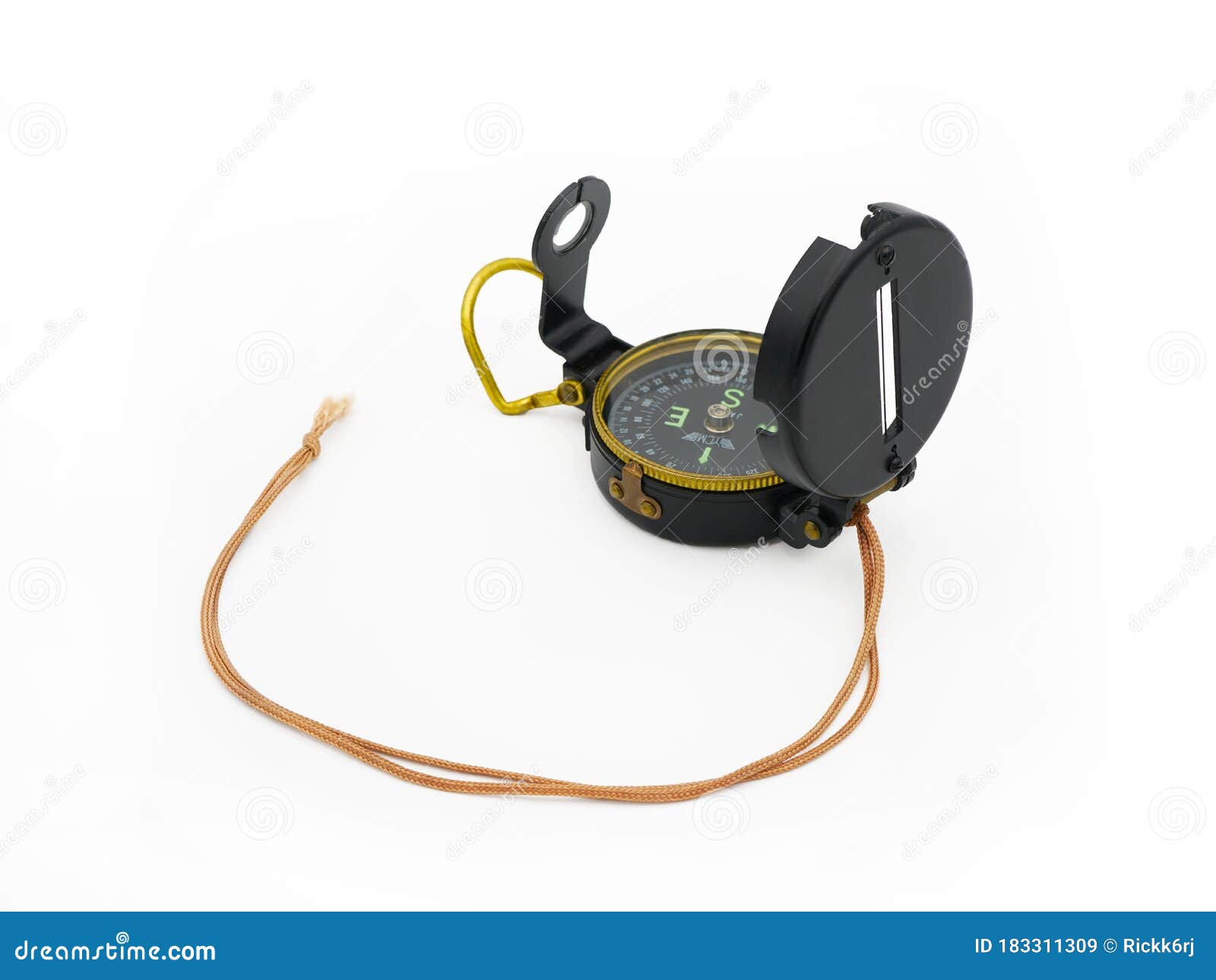 A Handheld Magnetic Compass Isolated on a White Background. Stock Image ...