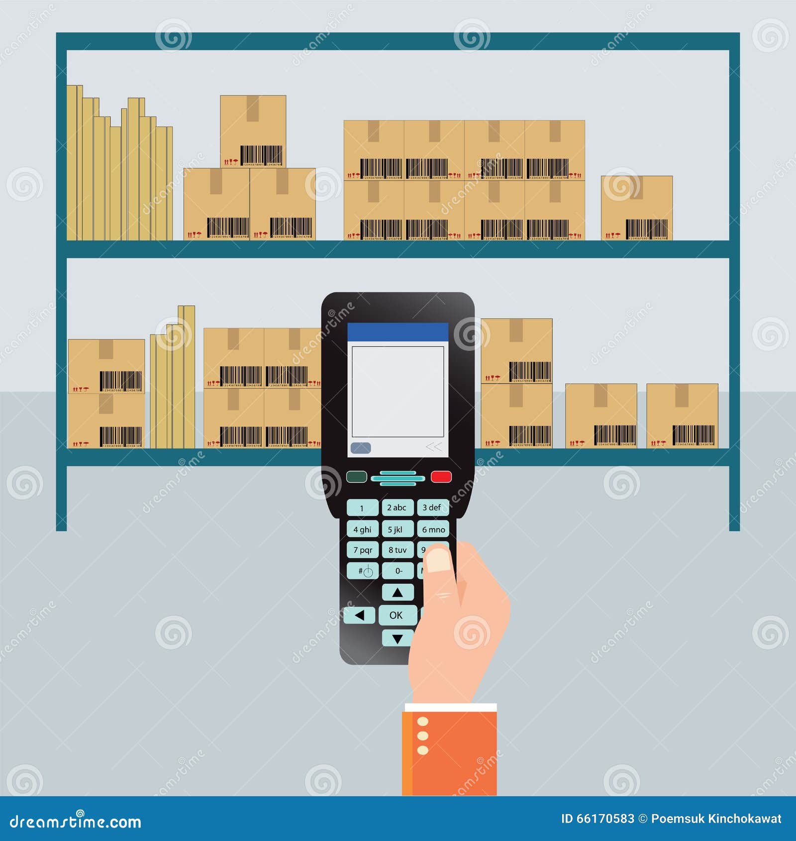 Handheld Mobile Computer in Hand. Stock Vector - Illustration of reader ...