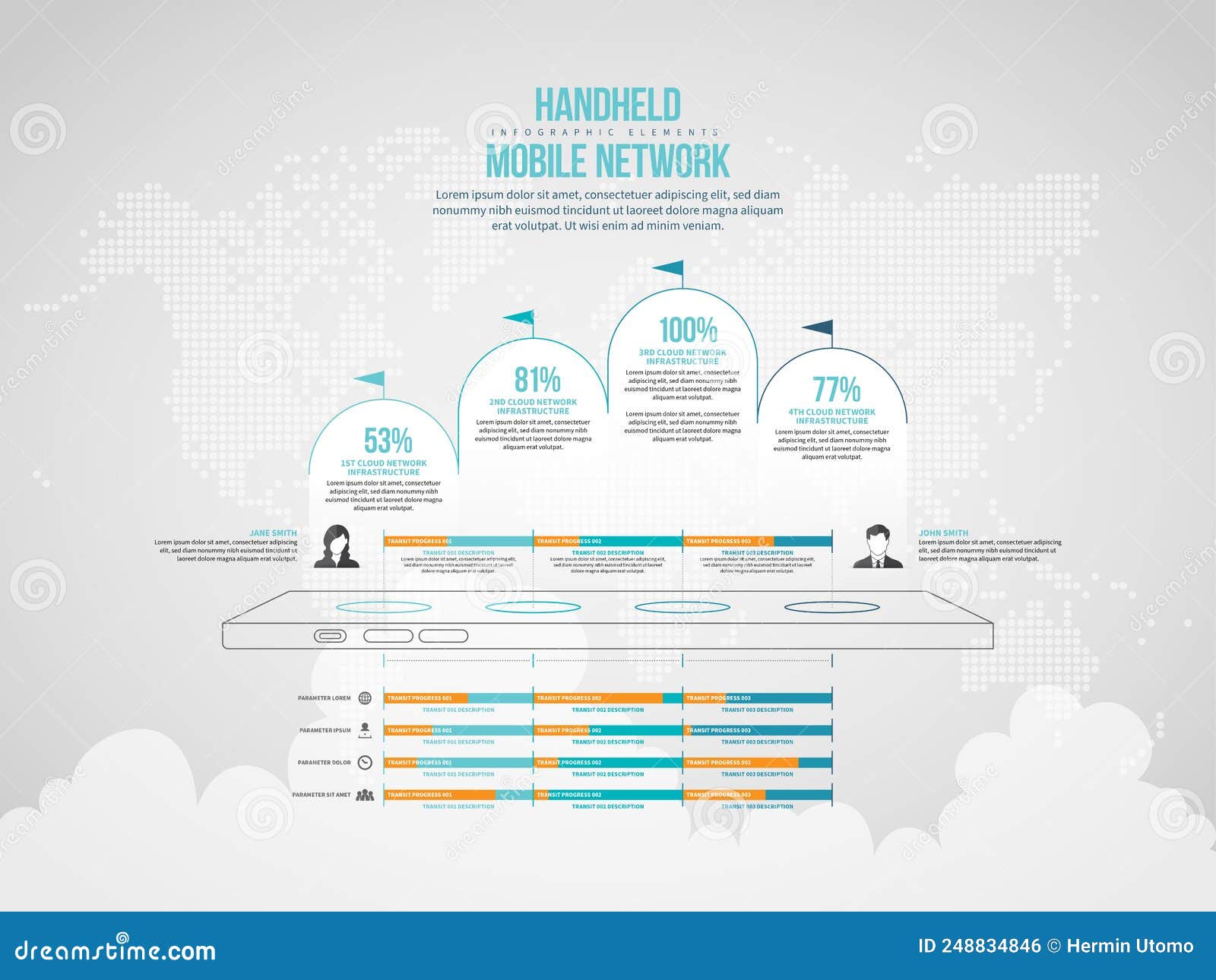 Handheld Mobile Network Infographic Stock Vector - Illustration of ...