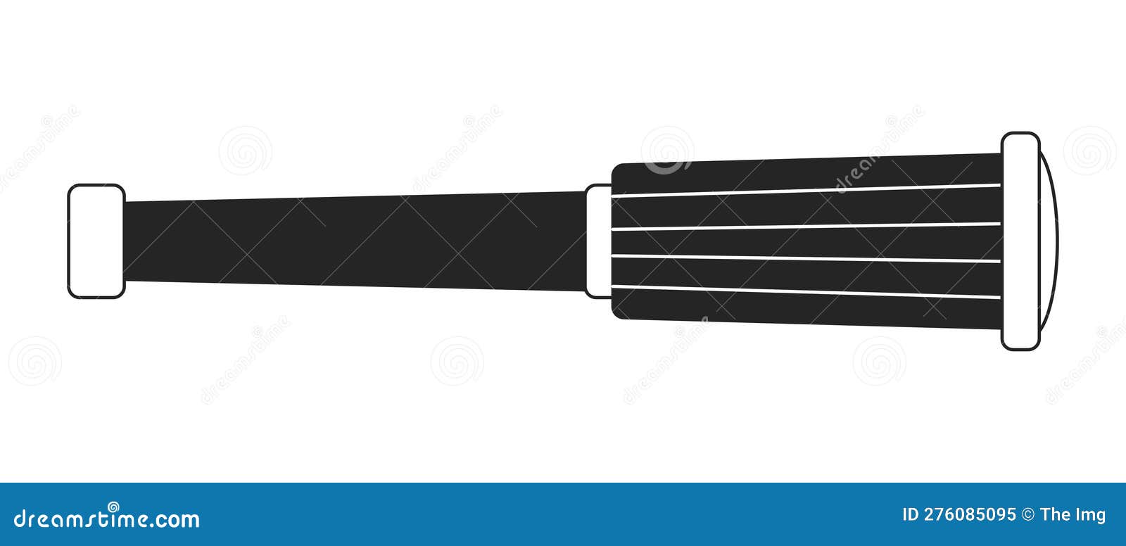 Handheld Monocular Telescope Flat Line Black White Vector Object Stock ...