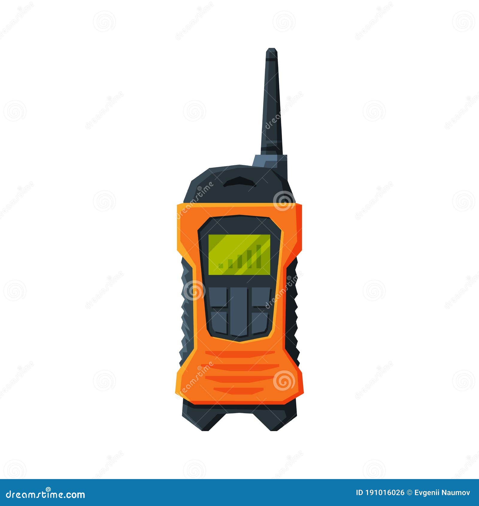 Handheld Radio Transmitter, Modern Orange and Black Portable Radio ...