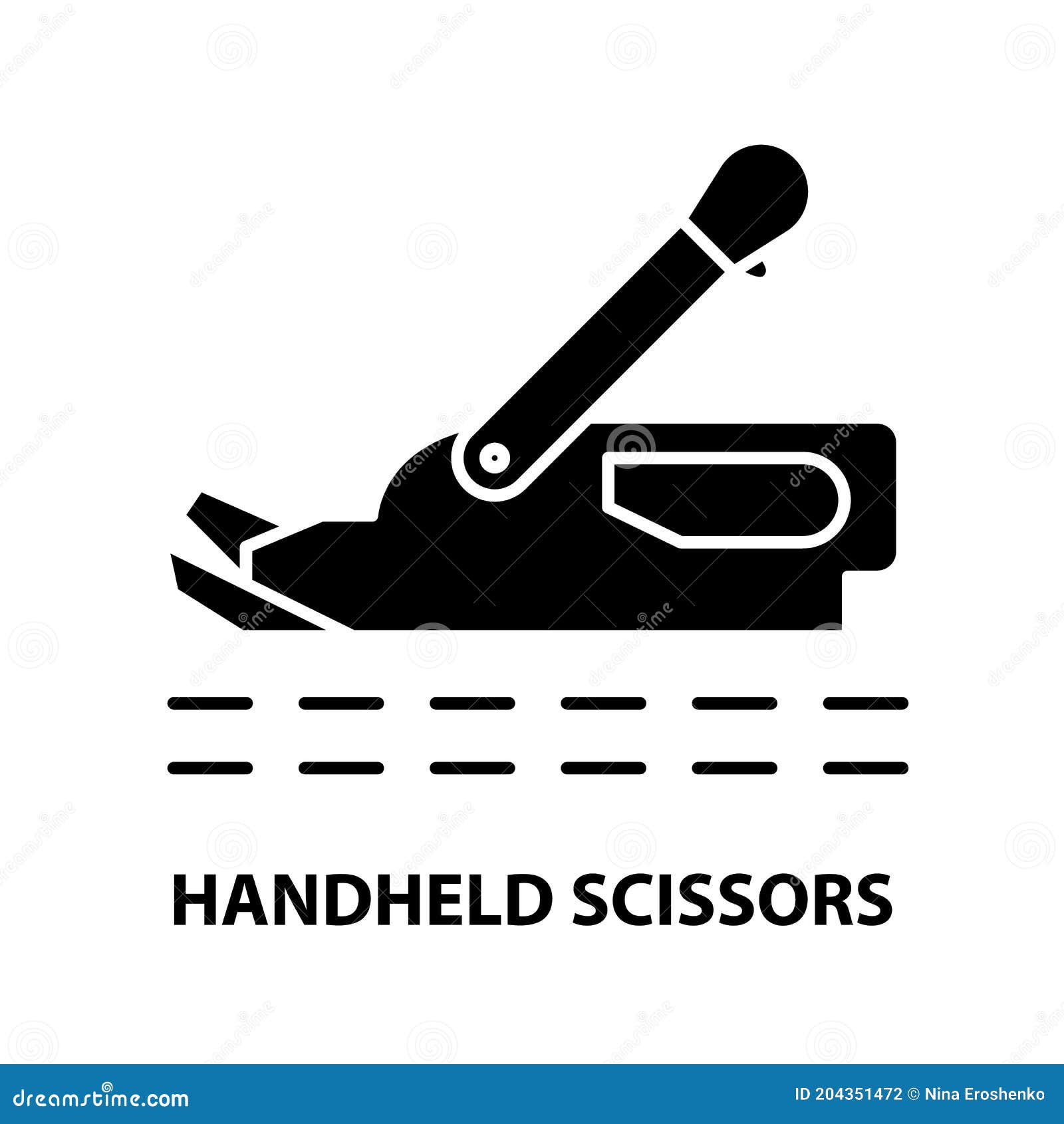 Handheld Scissors Icon, Black Vector Sign with Editable Strokes ...
