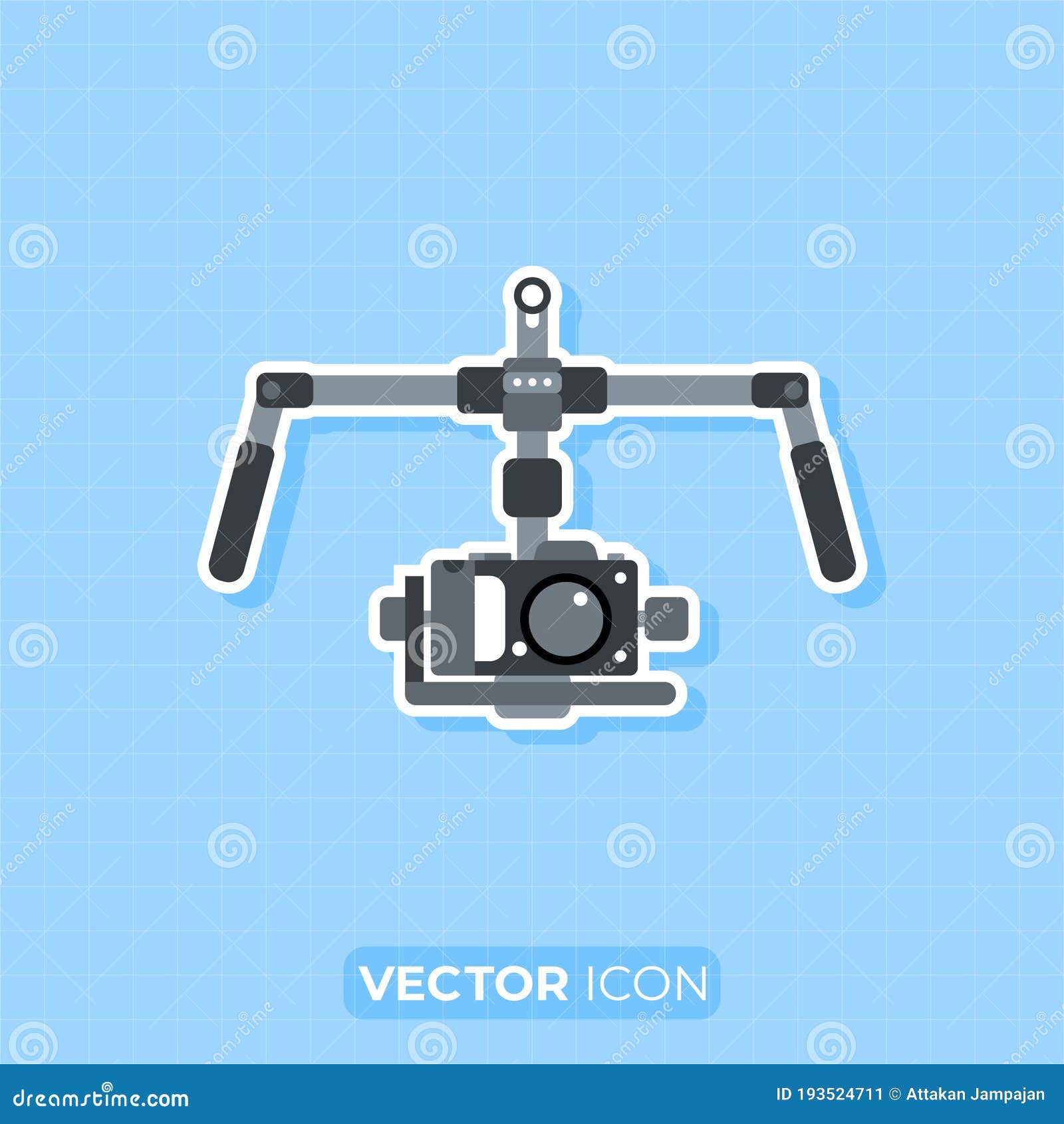 Handheld Steadicam Camera Stabilizer Icon,Flat Design Element Stock ...