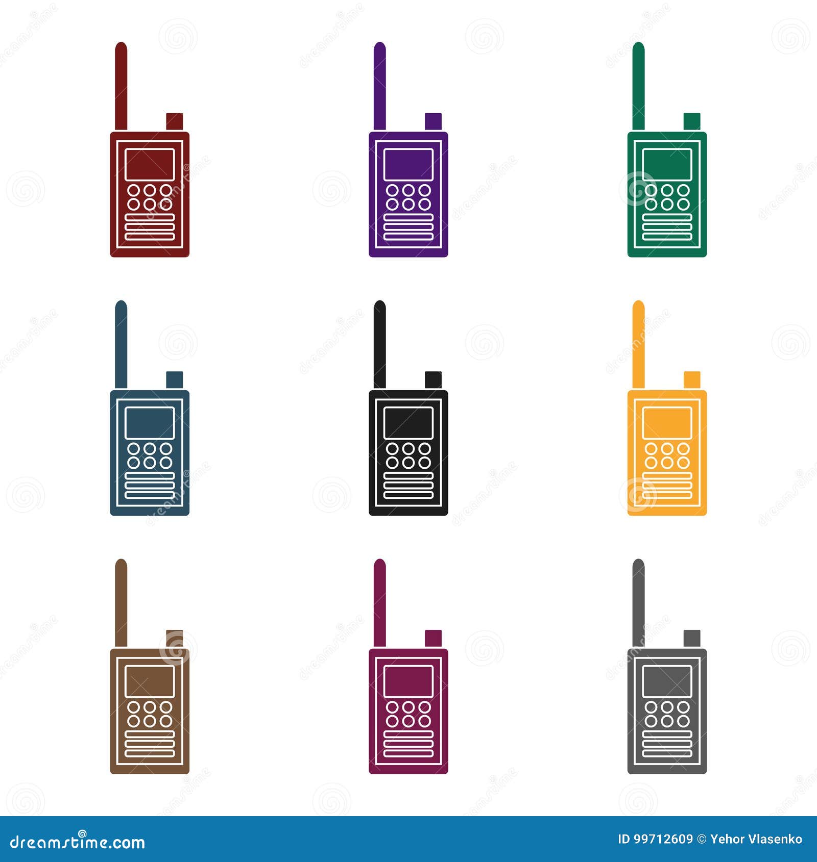 Handheld Transceiver Icon in Black Style Isolated on White Background ...