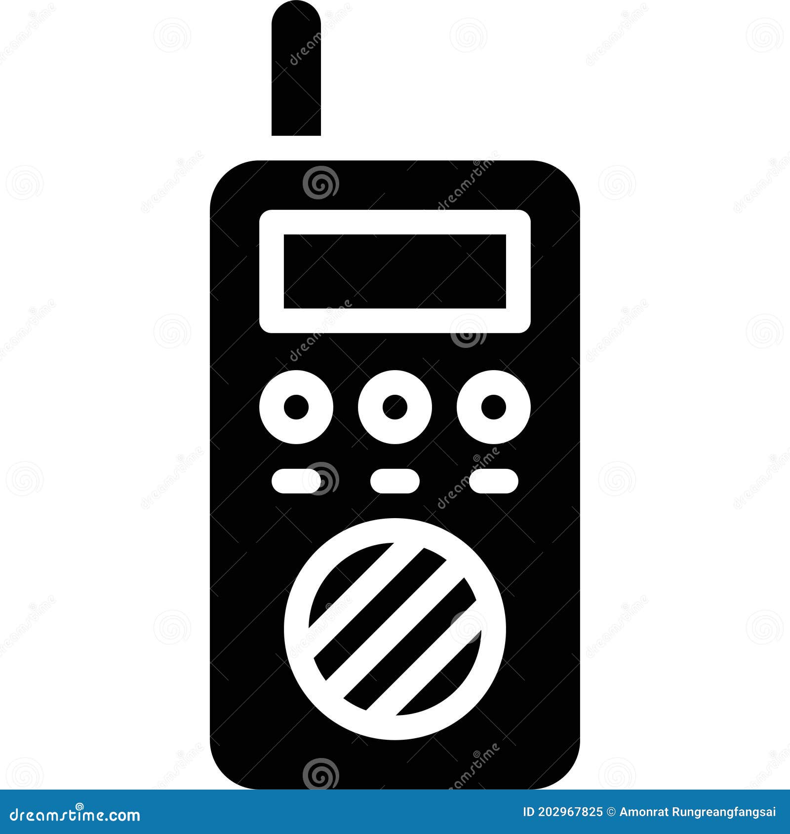 Handheld Transceiver Icon In Flat Style Isolated On White Background ...