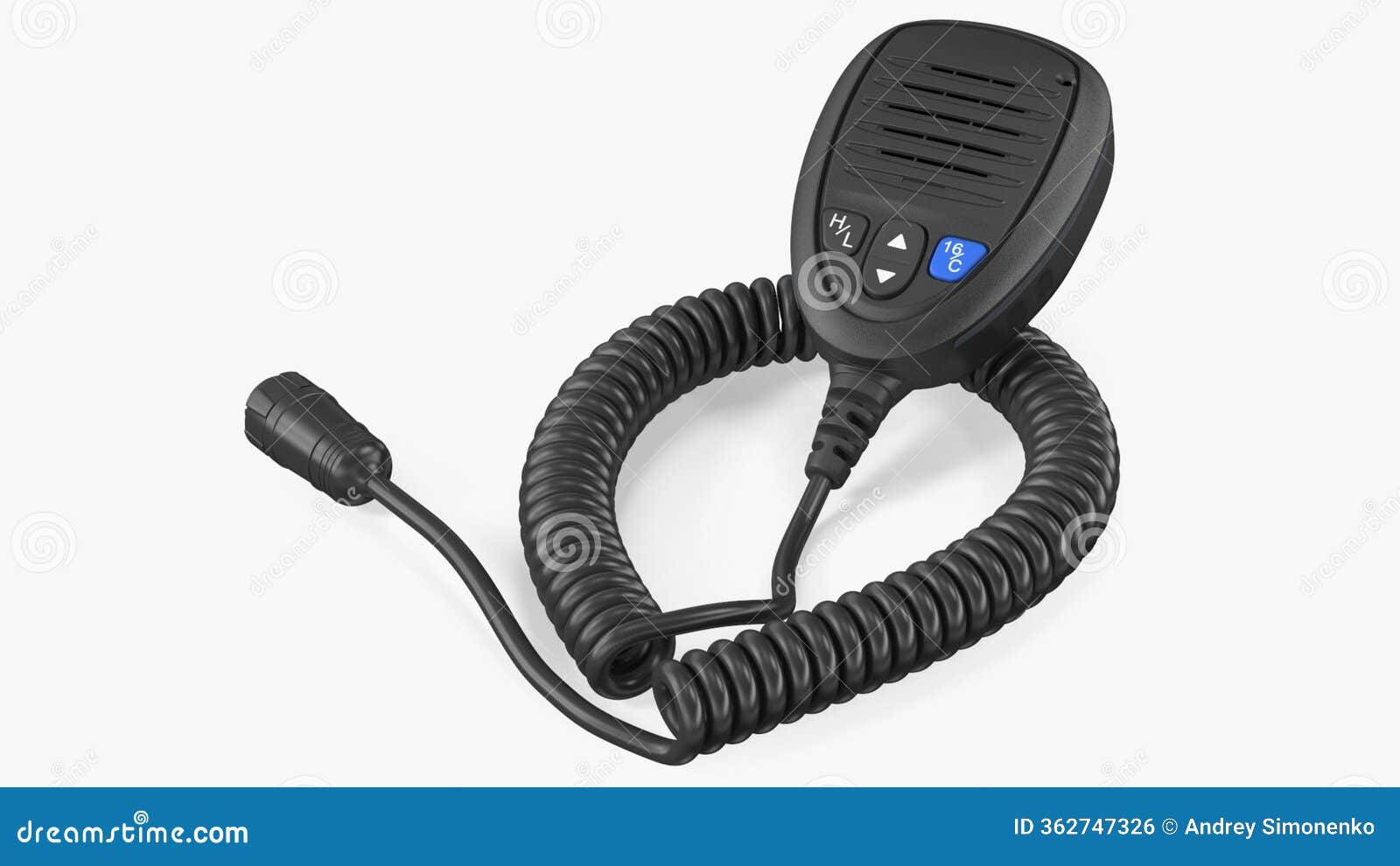 Handheld Two Way Radio Microphone with Coil Cord Stock Photo - Image of ...