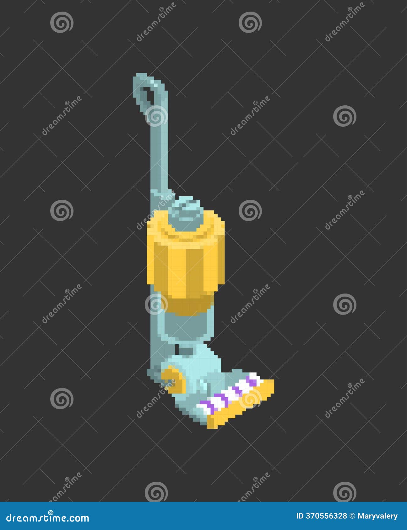 Handheld Vacuum Cleaner Pixel Art. 8bit House Cleaning Machine Vector ...