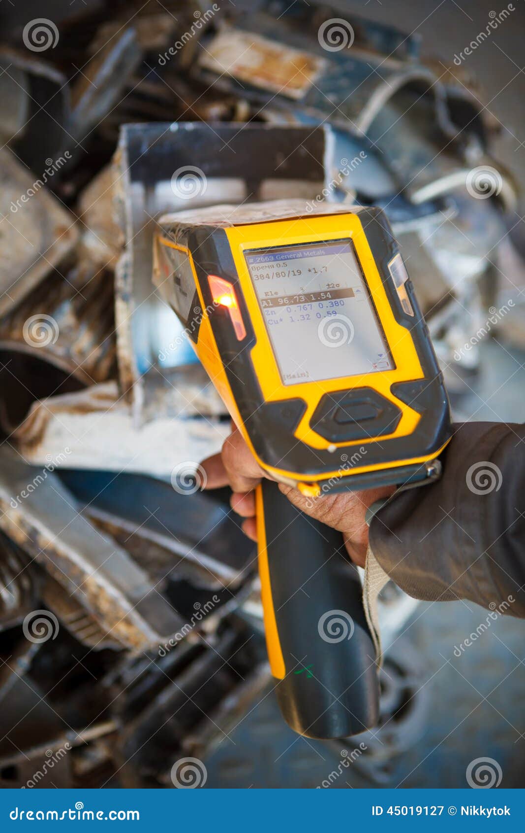 Handheld XRF Analyzer Spectrometer For Scrap Metal Royalty-Free Stock ...