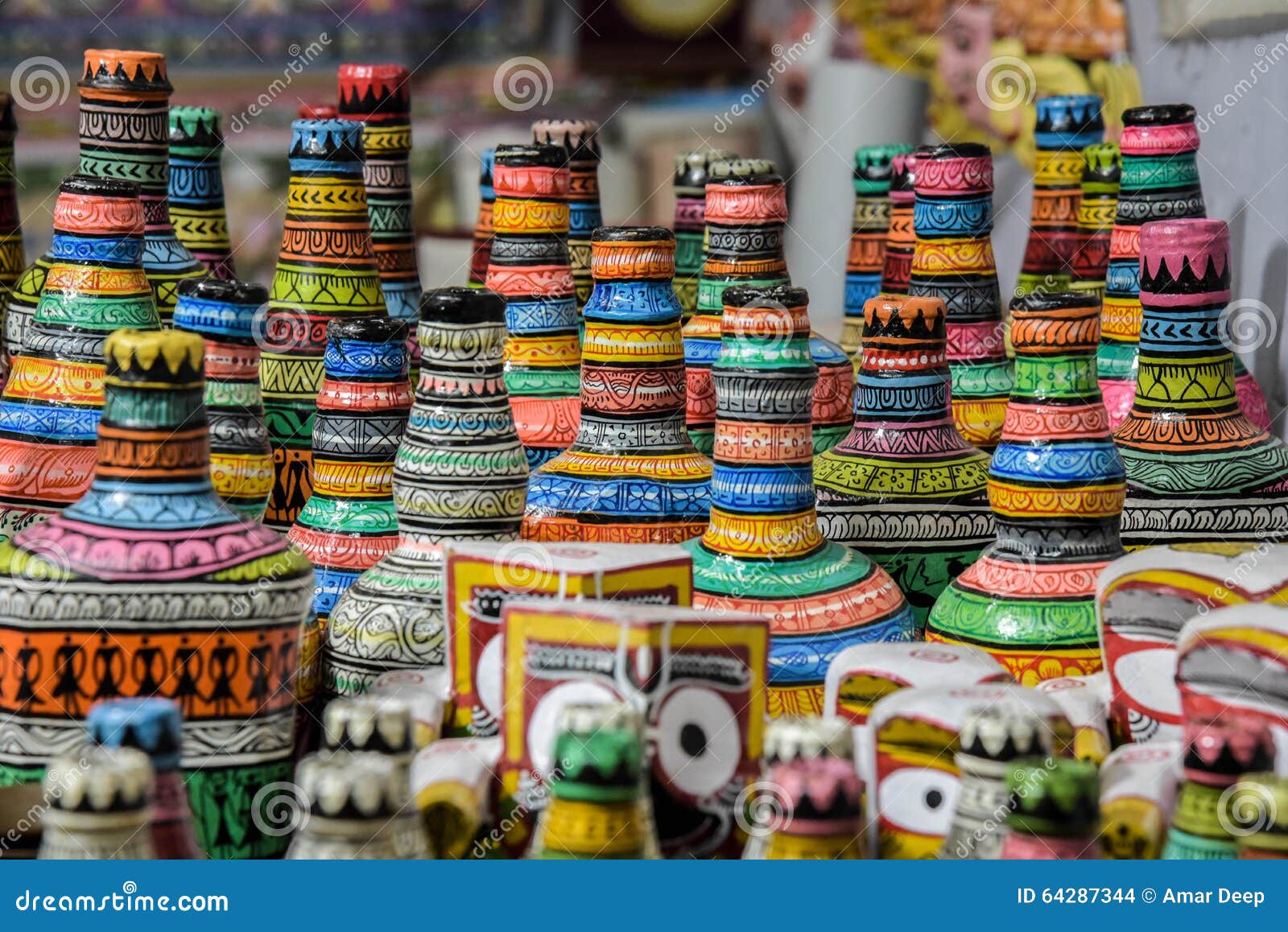 Handi Crafts Made in India, it is a Art Painted on Pots Stock Photo ...