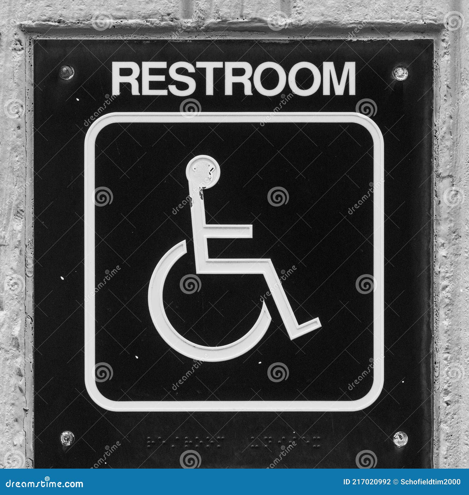 Handicap Accessible Restroom Sign on Building Stock Photo - Image of ...