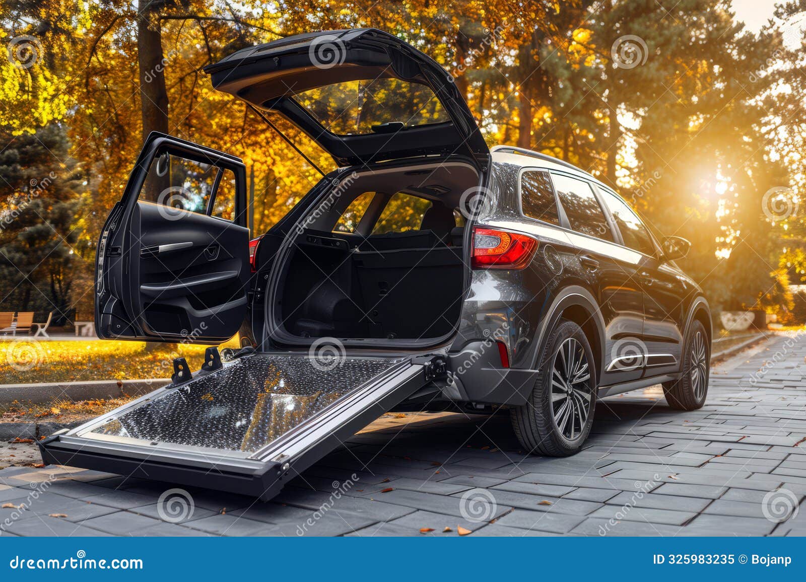 Big Removable Car Ramp For Wheelchairs Royalty-Free Stock Photo ...